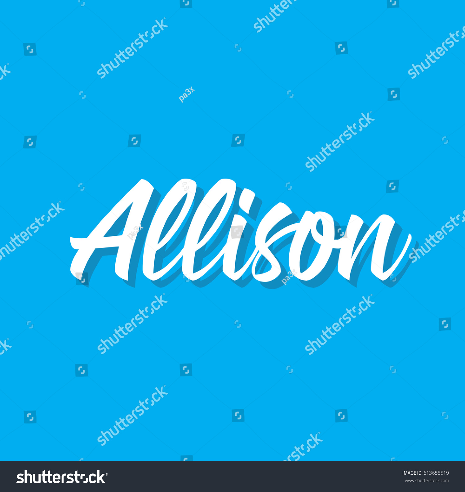 Allison Text Design Vector Calligraphy Typography Stock Vector (Royalty ...