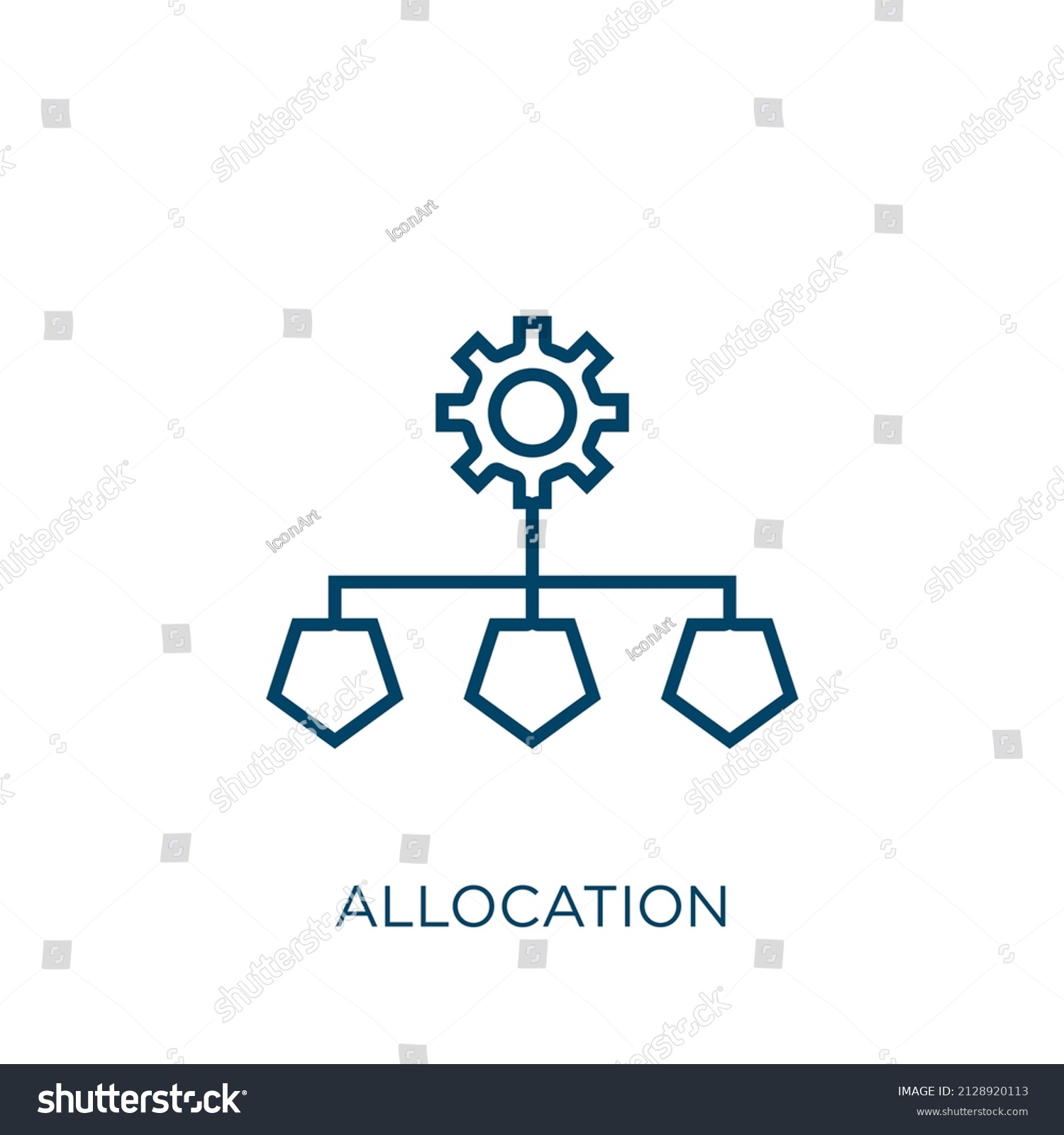 Allocation Icon Thin Linear Allocation Outline Stock Vector (Royalty ...