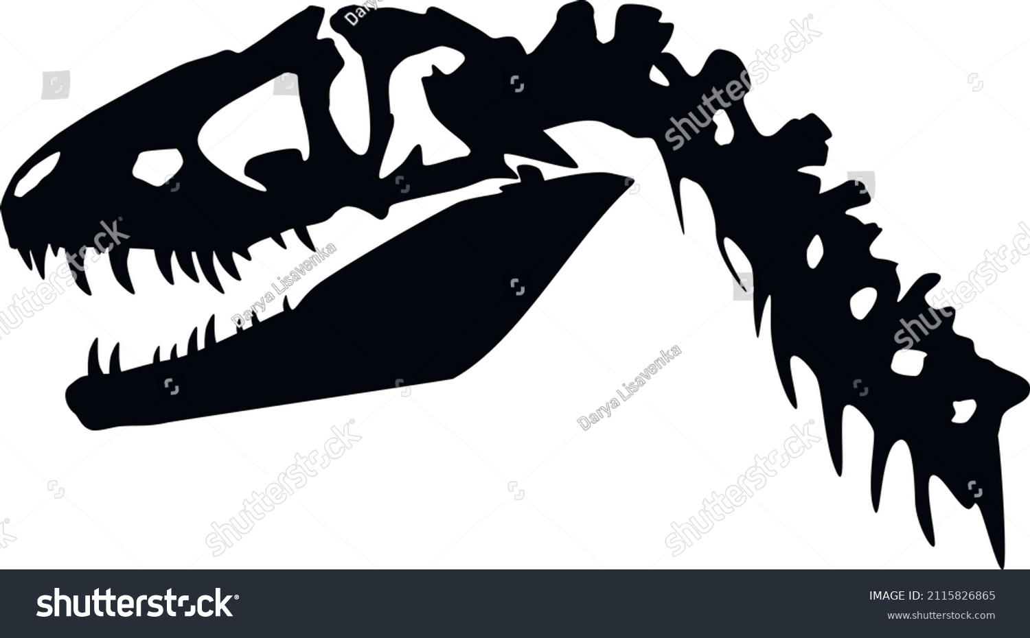 Allosaurus Head Neck Skeleton Vector Illustration Stock Vector (Royalty ...
