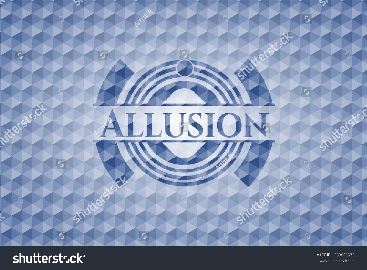 Allusion Blue Badge Geometric Pattern Stock Vector (Royalty Free ...