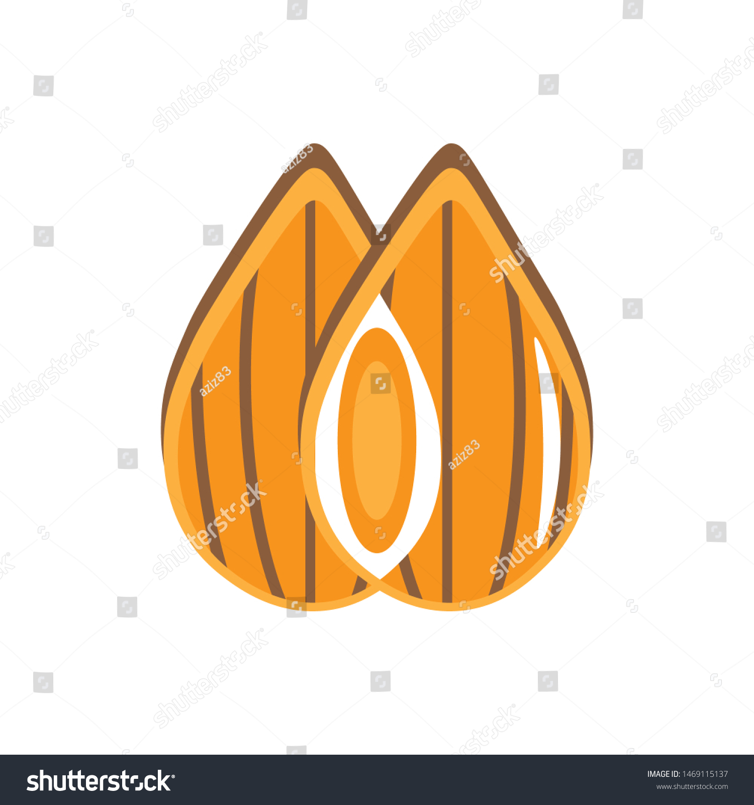 Almond Icon Nut Logo Vector Design Stock Vector (Royalty Free ...