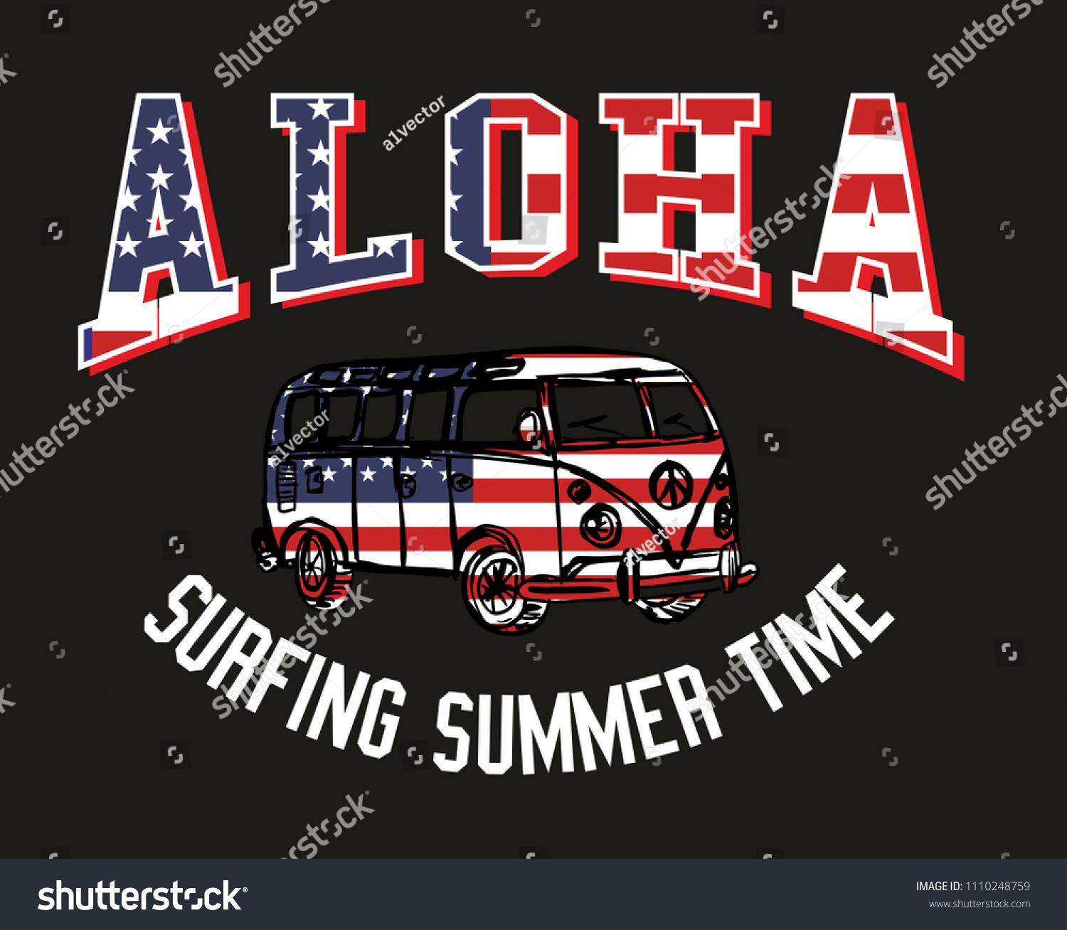 Aloha Graphic Design Vector Art Stock Vector (Royalty Free) 1110248759