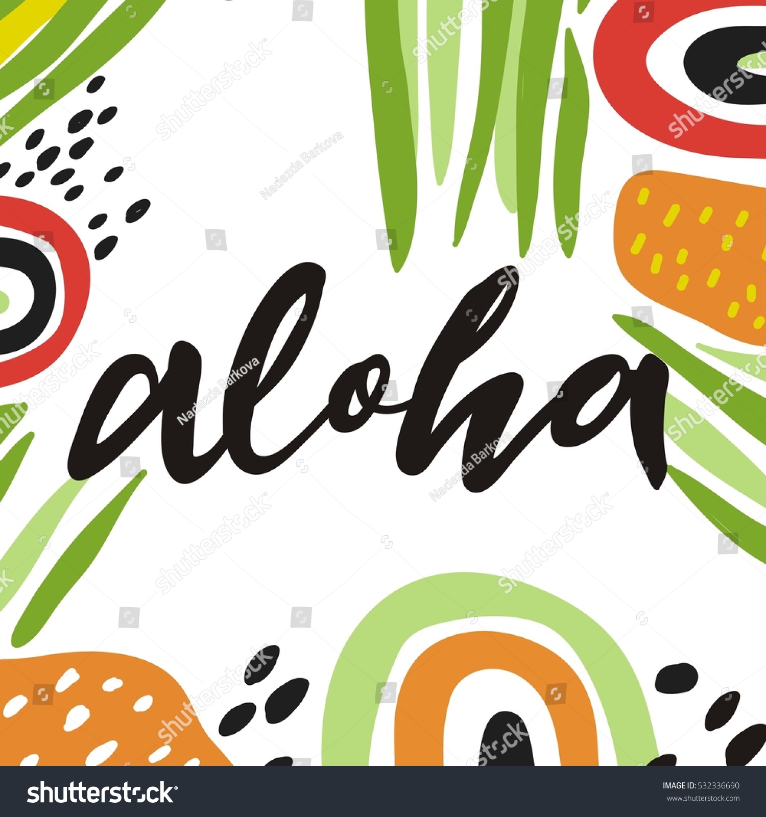 Aloha Lettering Stock Vector (Royalty Free) 532336690