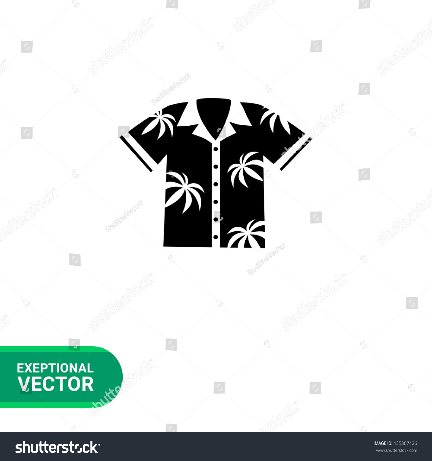 Aloha Shirt Simple Icon Stock Vector (Royalty Free) 435307426