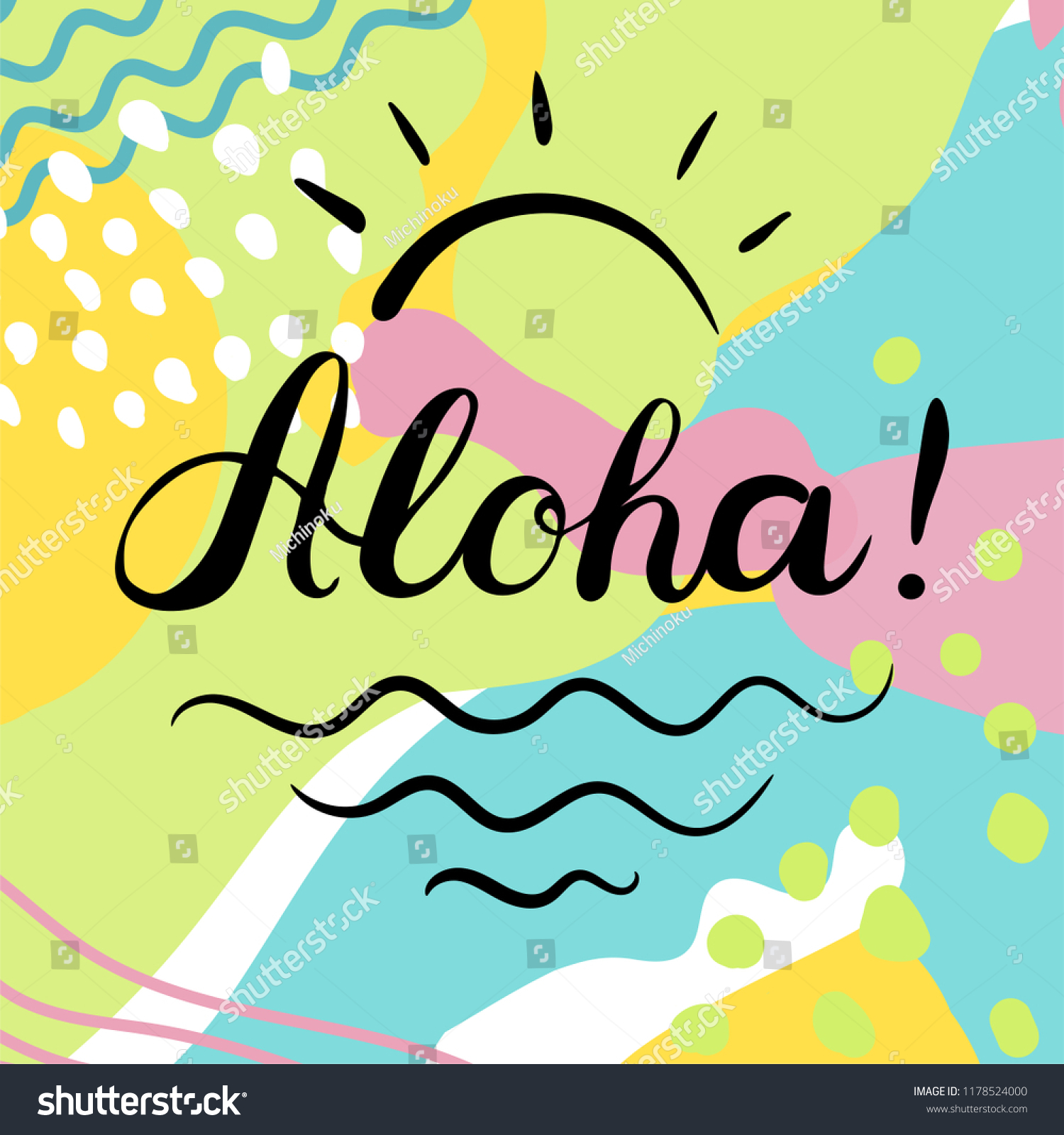 Aloha Text Brush Calligraphy Vector Illustration Stock Vector (Royalty ...