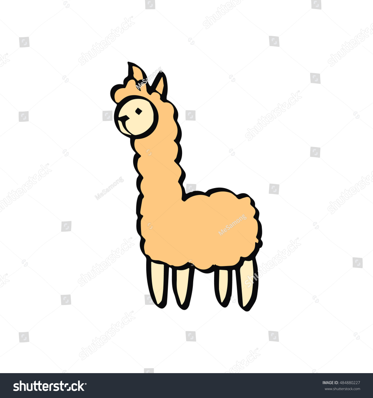 Alpaca Doodle Hand Drawing Vector Illustration 库存矢量图（免版税）484880227 ...
