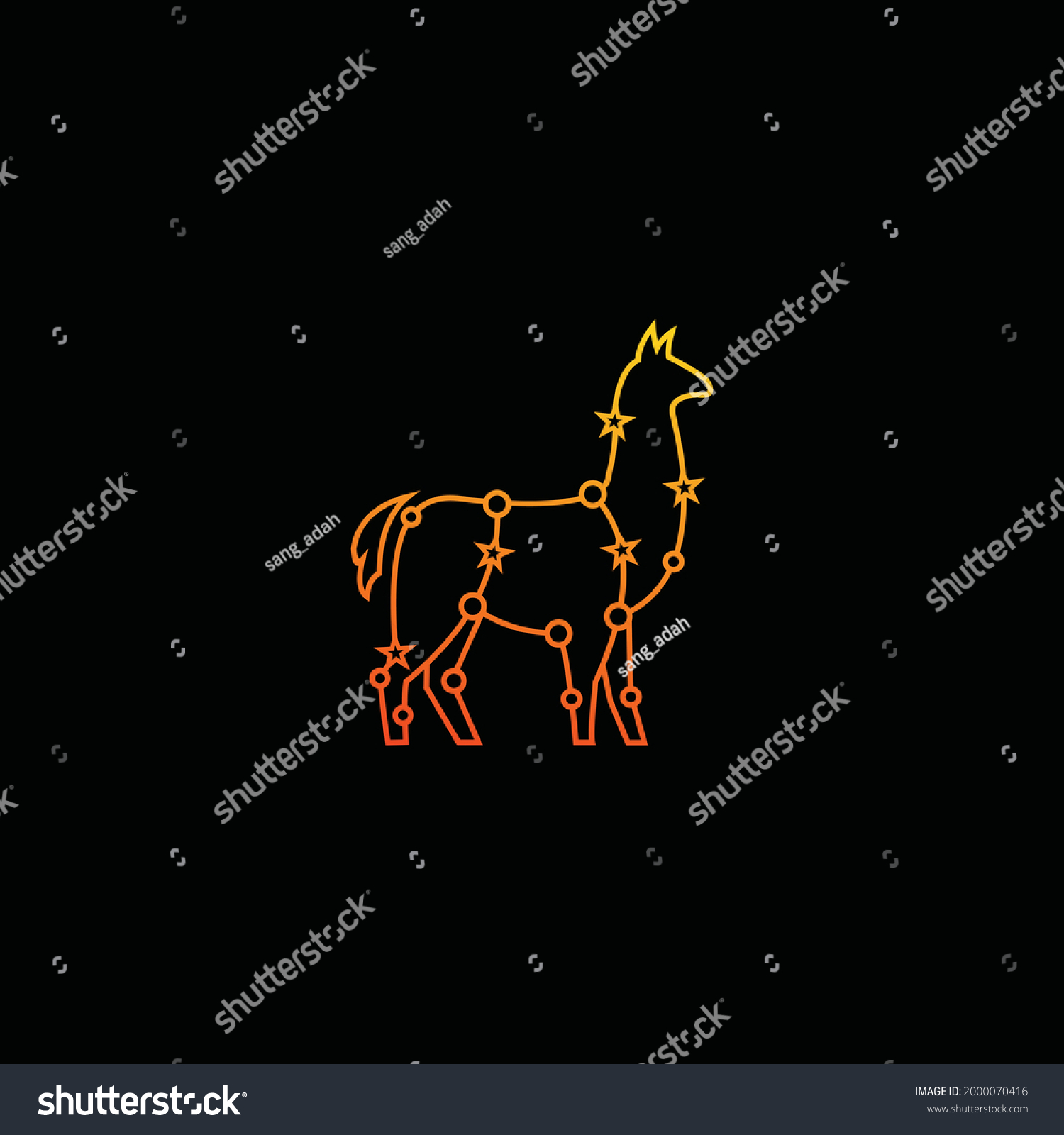 Alpaca Logo Design Template Line Stock Vector (Royalty Free) 2000070416 ...