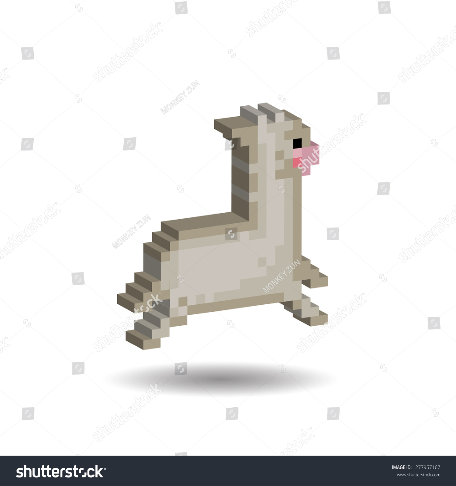 Alpaca Lovely 3d Isometric Pixel 8bit Stock Vector (Royalty Free ...