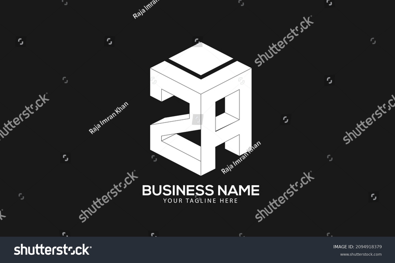 Alphabet 2a A2 3d Building Monogram Stock Vector (Royalty Free) 2094918379