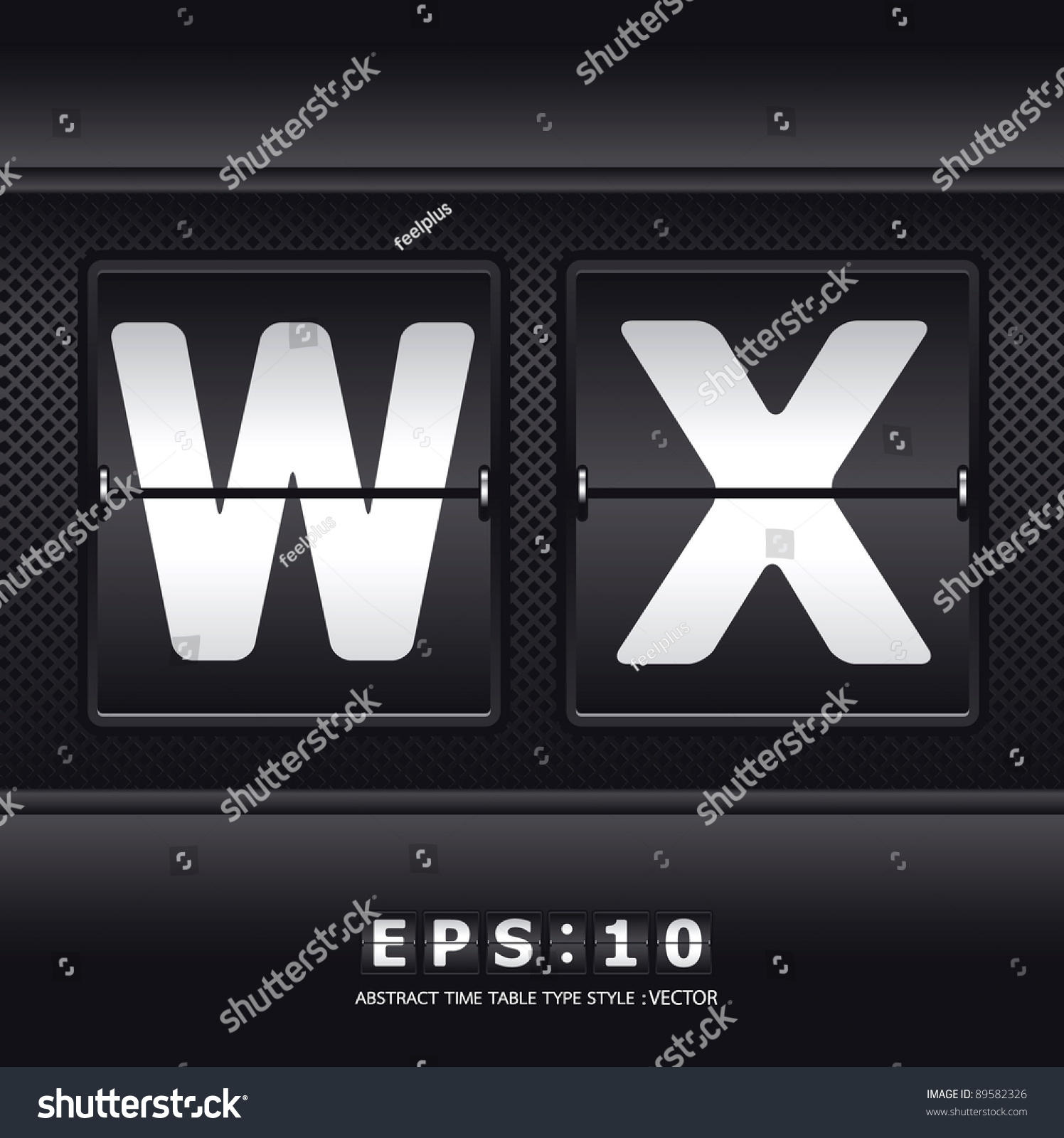 Alphabet Airport Time Table Vector Stock Vector (Royalty Free) 89582326