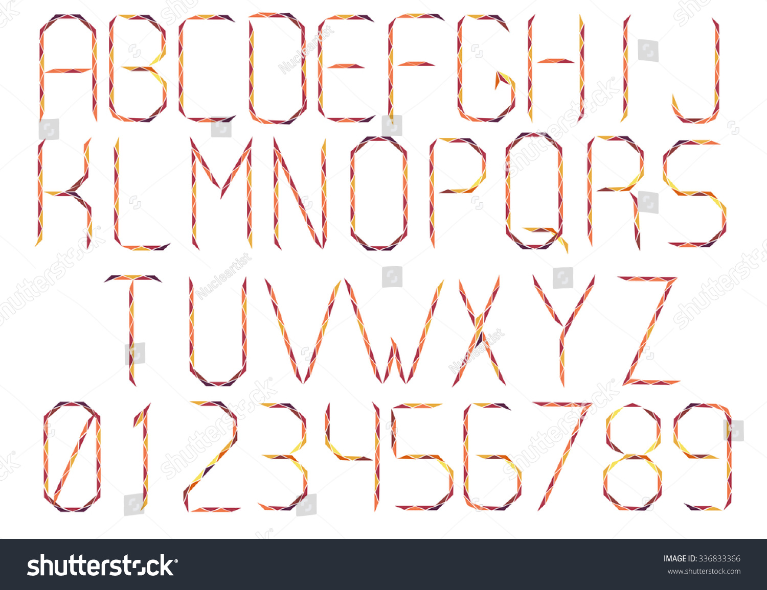 Alphabet Numbers Thin Polygon Font Vector Stock Vector (Royalty Free ...