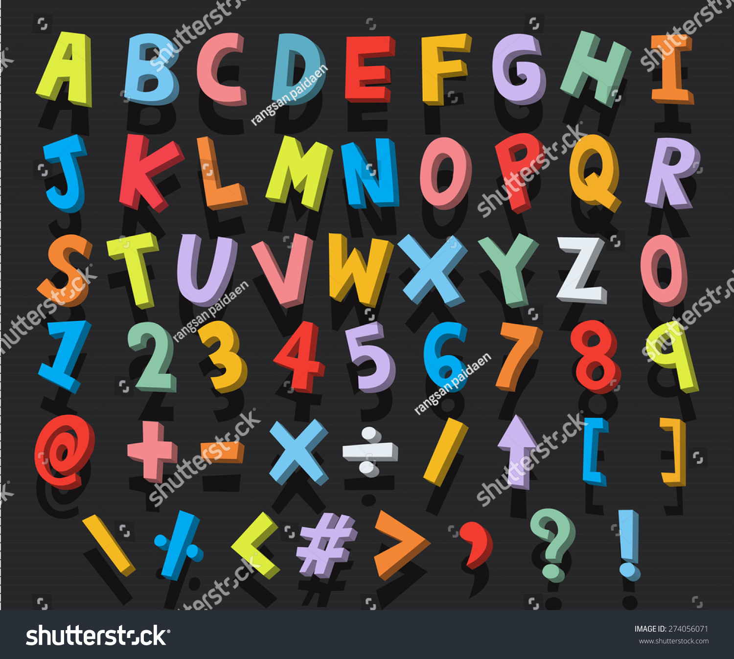 Alphabet Cartoon 3d Vector: vector de stock (libre de regalías) 274056071