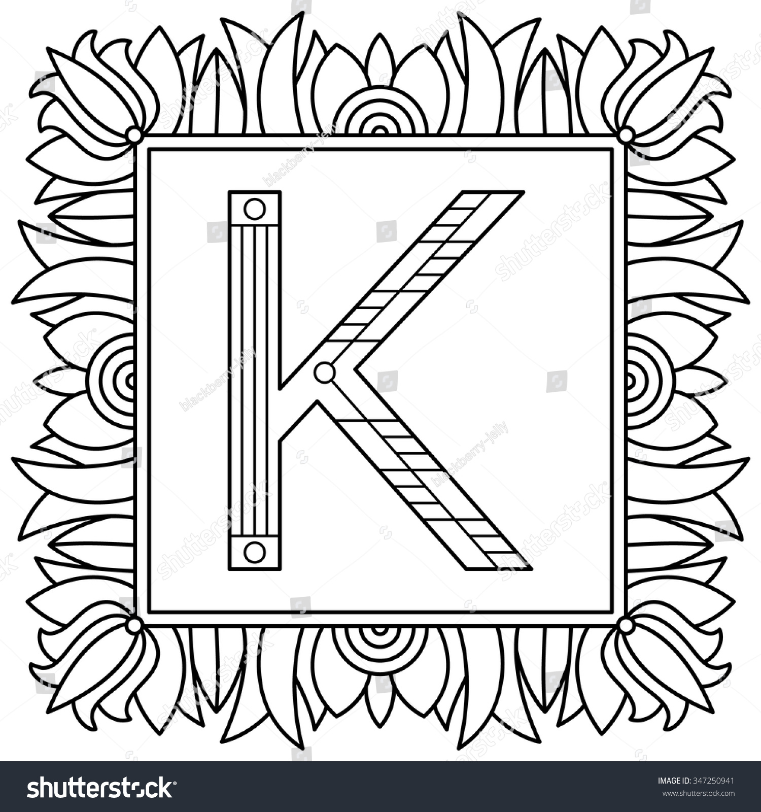 Alphabet Coloring Page Vector Illustration: เวกเตอร์สต็อก (ปลอดค่า ...