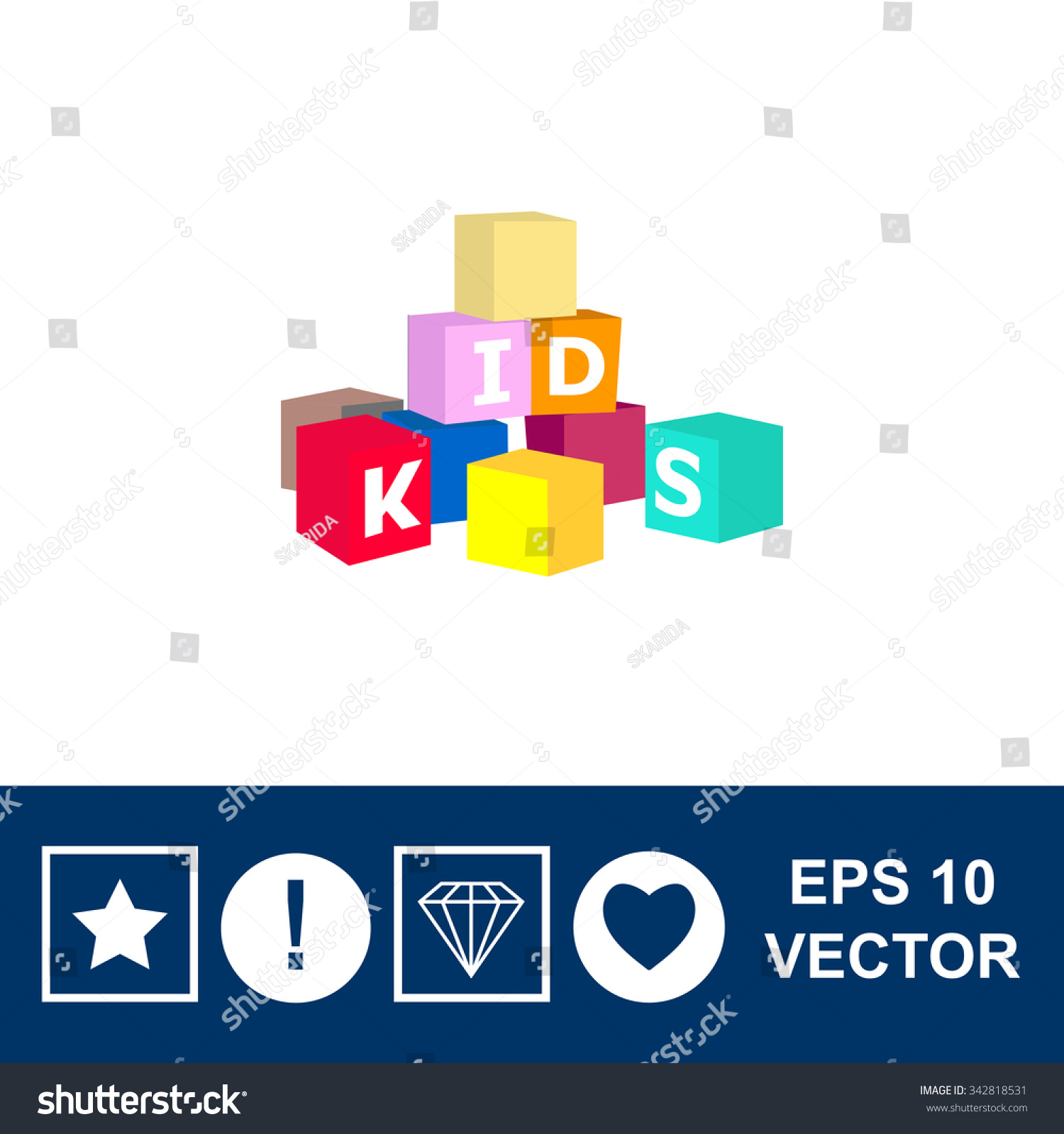 Alphabet Cubes Vector Illustration Stock Vector (Royalty Free) 342818531