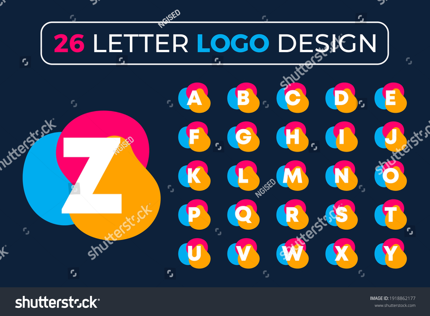 Alphabet Dynamic Triangle Intersection Shape Vector Stock Vector ...