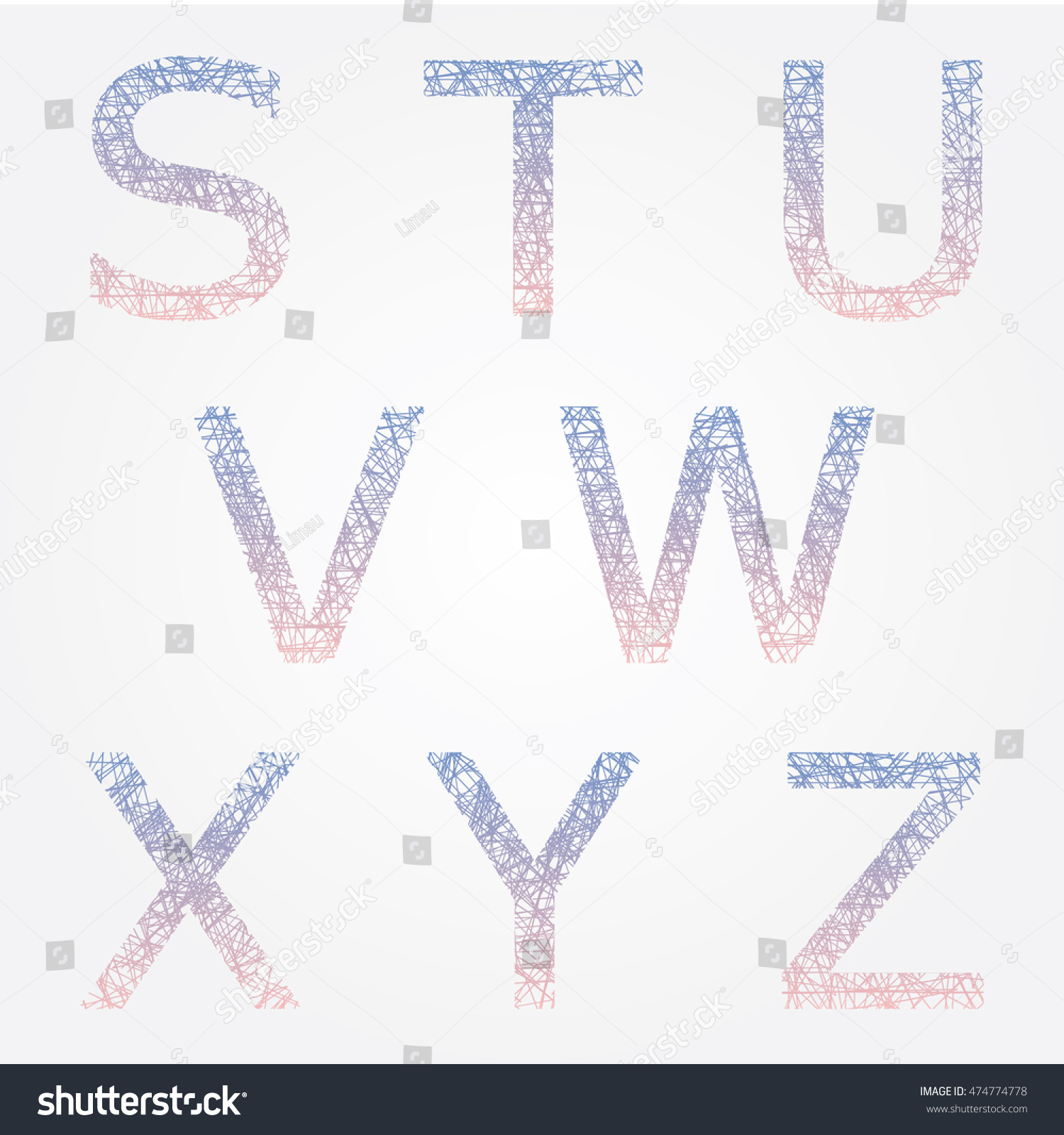 Alphabet Tangled Line Design Vector Stock Vector (Royalty Free) 474774778