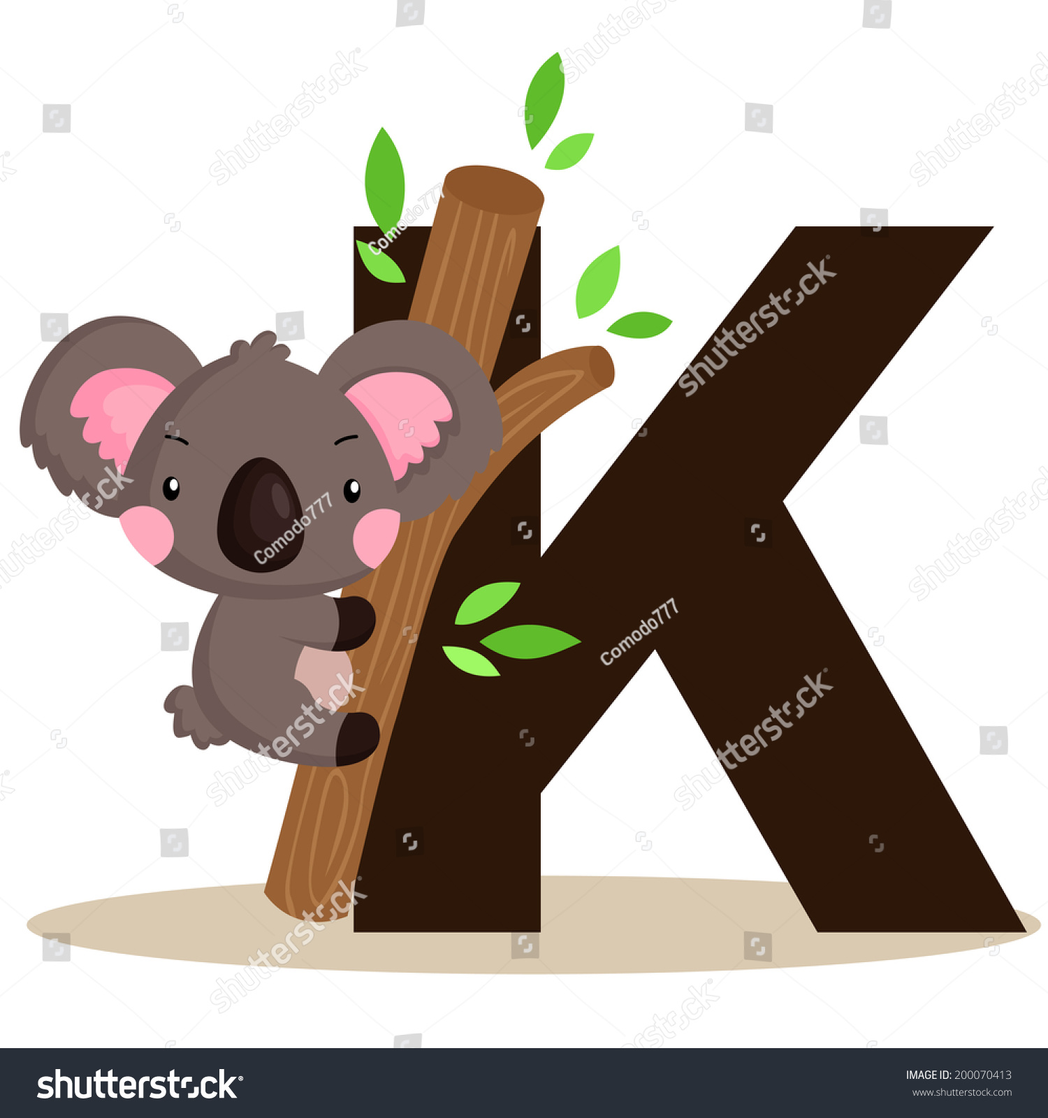 Alphabet K Koala Stock Vector (Royalty Free) 200070413 | Shutterstock