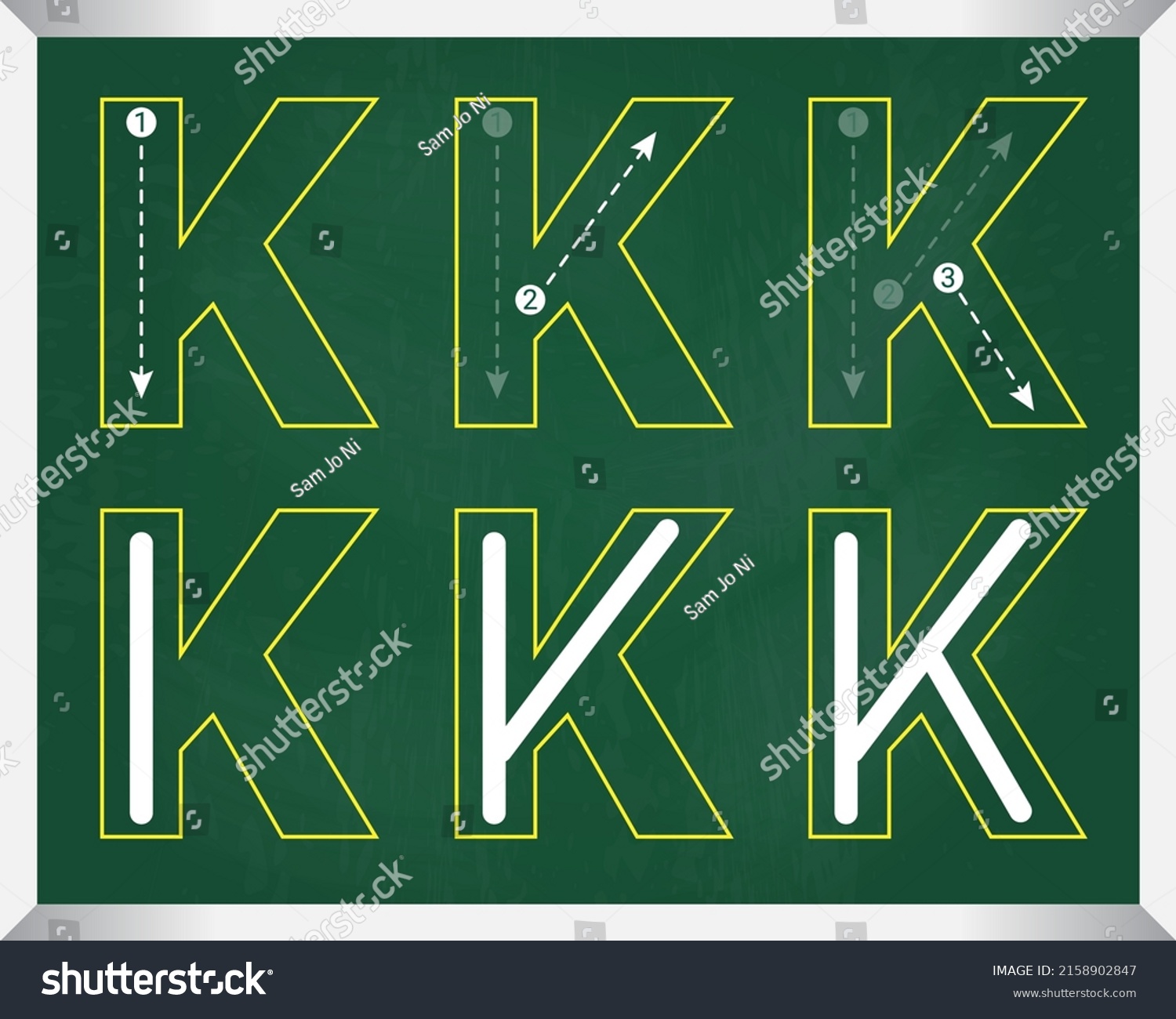 Alphabet Letter K How Write Alphabet Stock Vector (Royalty Free ...