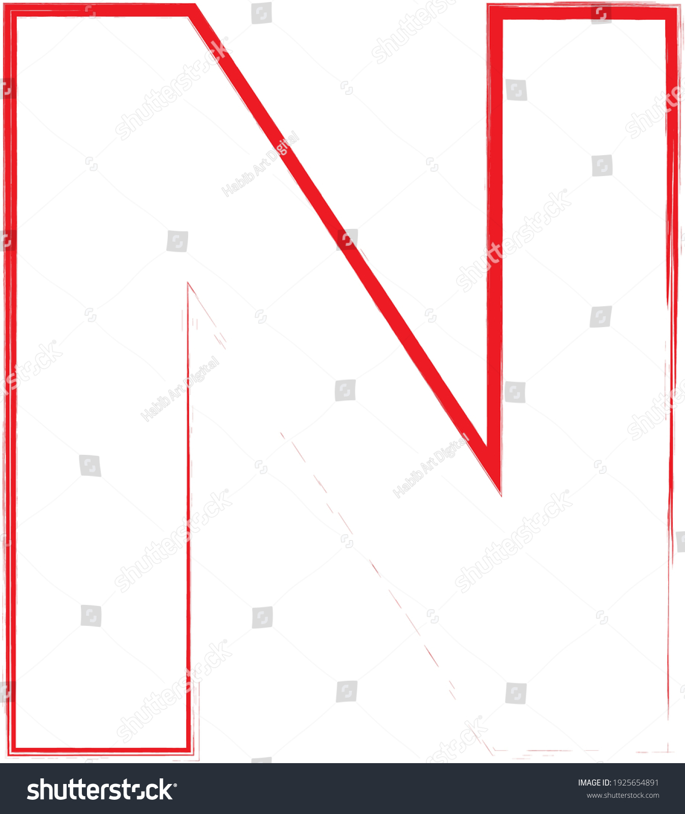 Alphabet Letter N Text Logo Stock Vector (Royalty Free) 1925654891