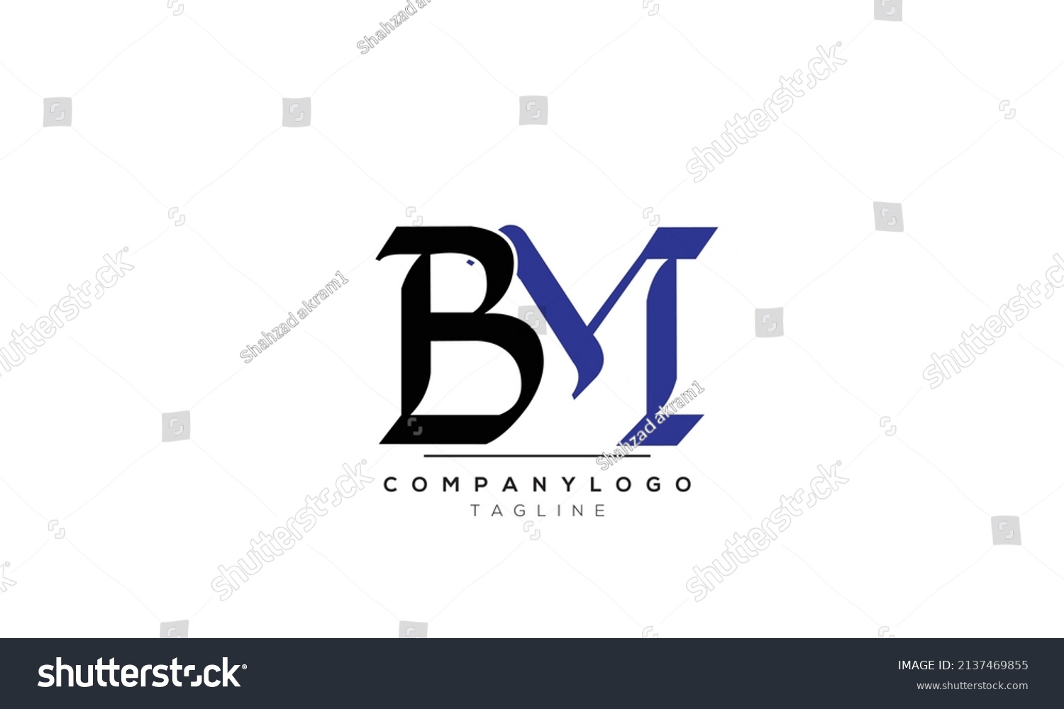 Alphabet Letters Initials Logo Bm Stock Vector (Royalty Free ...