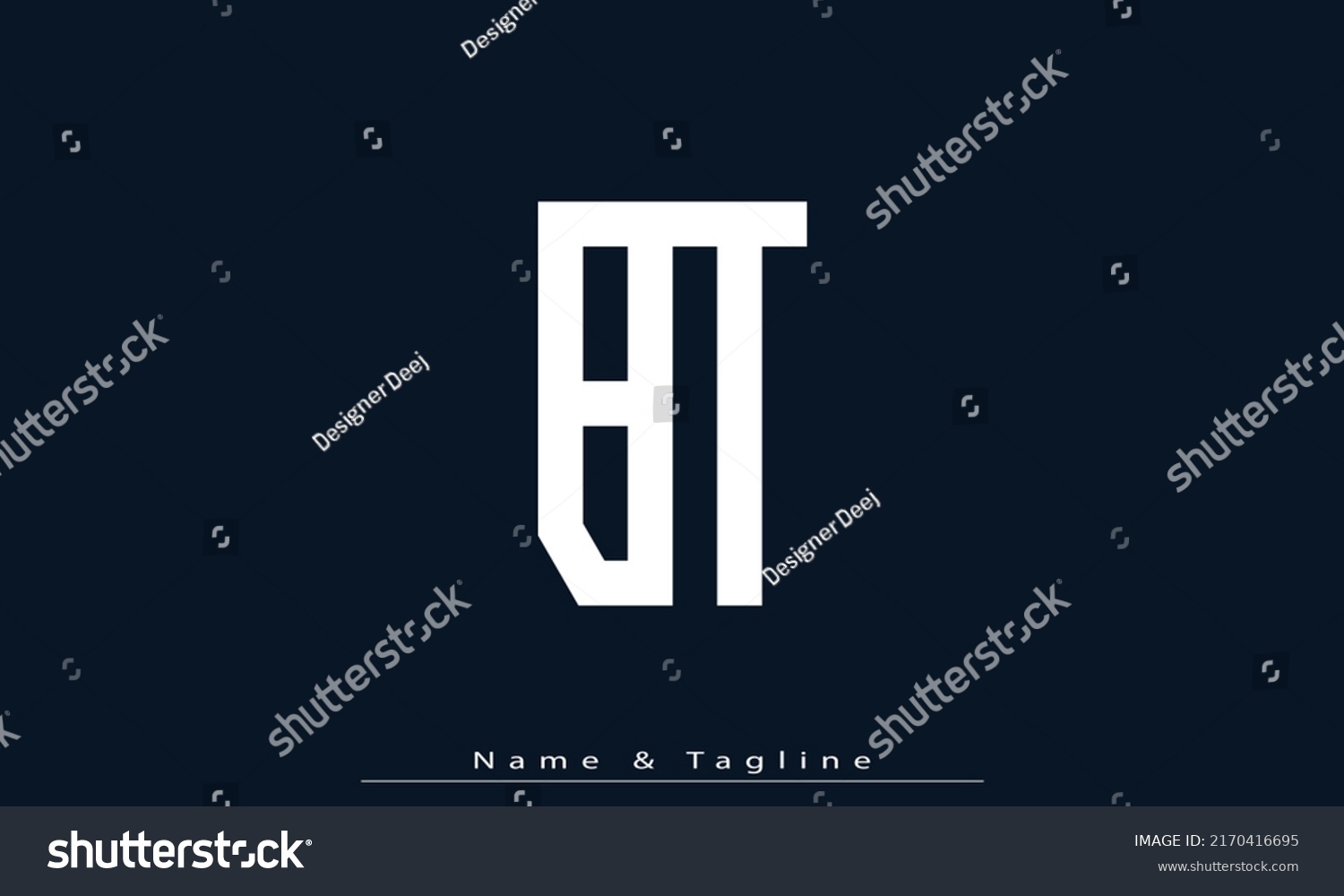 Alphabet Letters Initials Monogram Logo Bt Stock Vector (Royalty Free ...