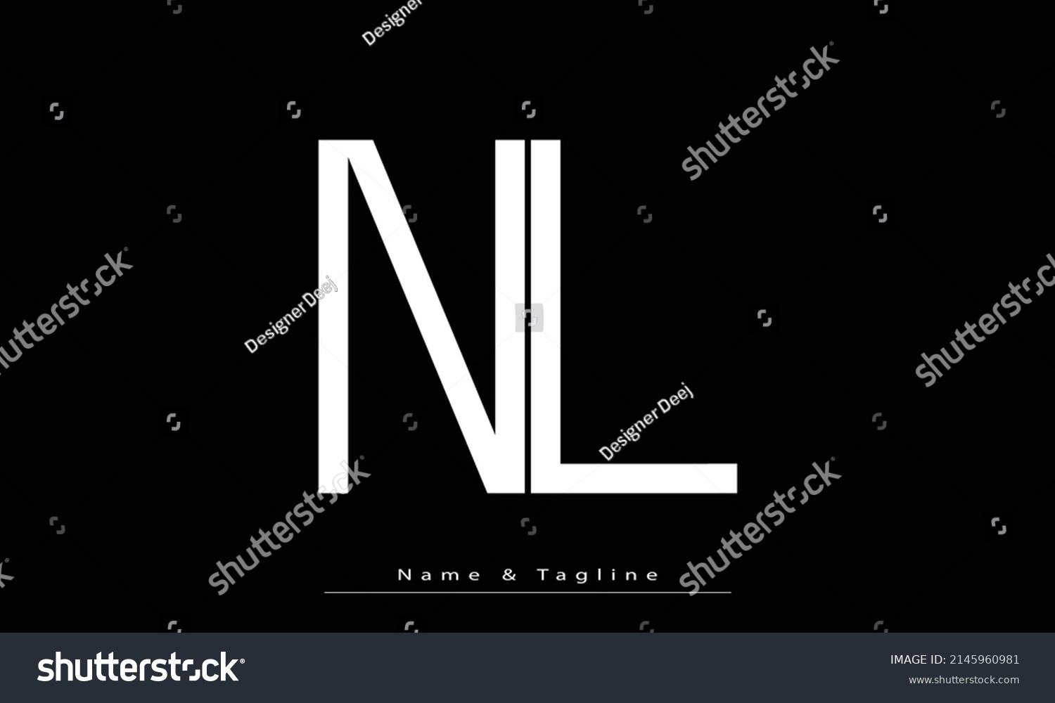 Alphabet Letters Initials Monogram Logo Nl Stock Vector (Royalty Free ...