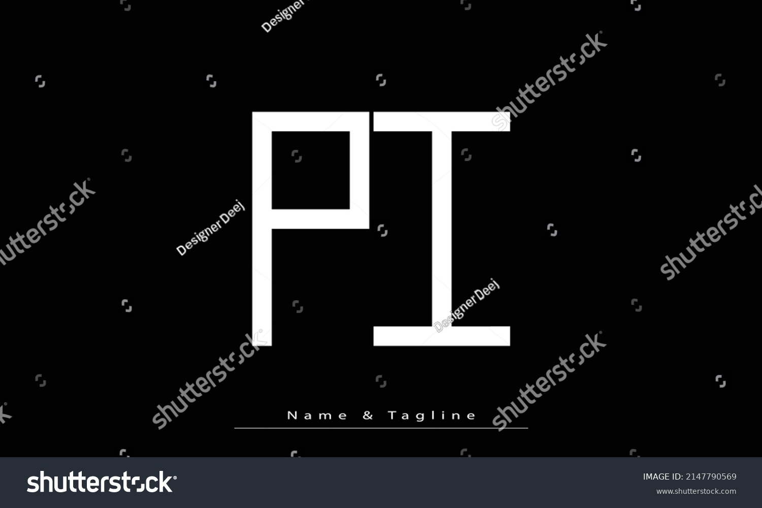 Alphabet Letters Initials Monogram Logo Pi Stock Vector (Royalty Free ...