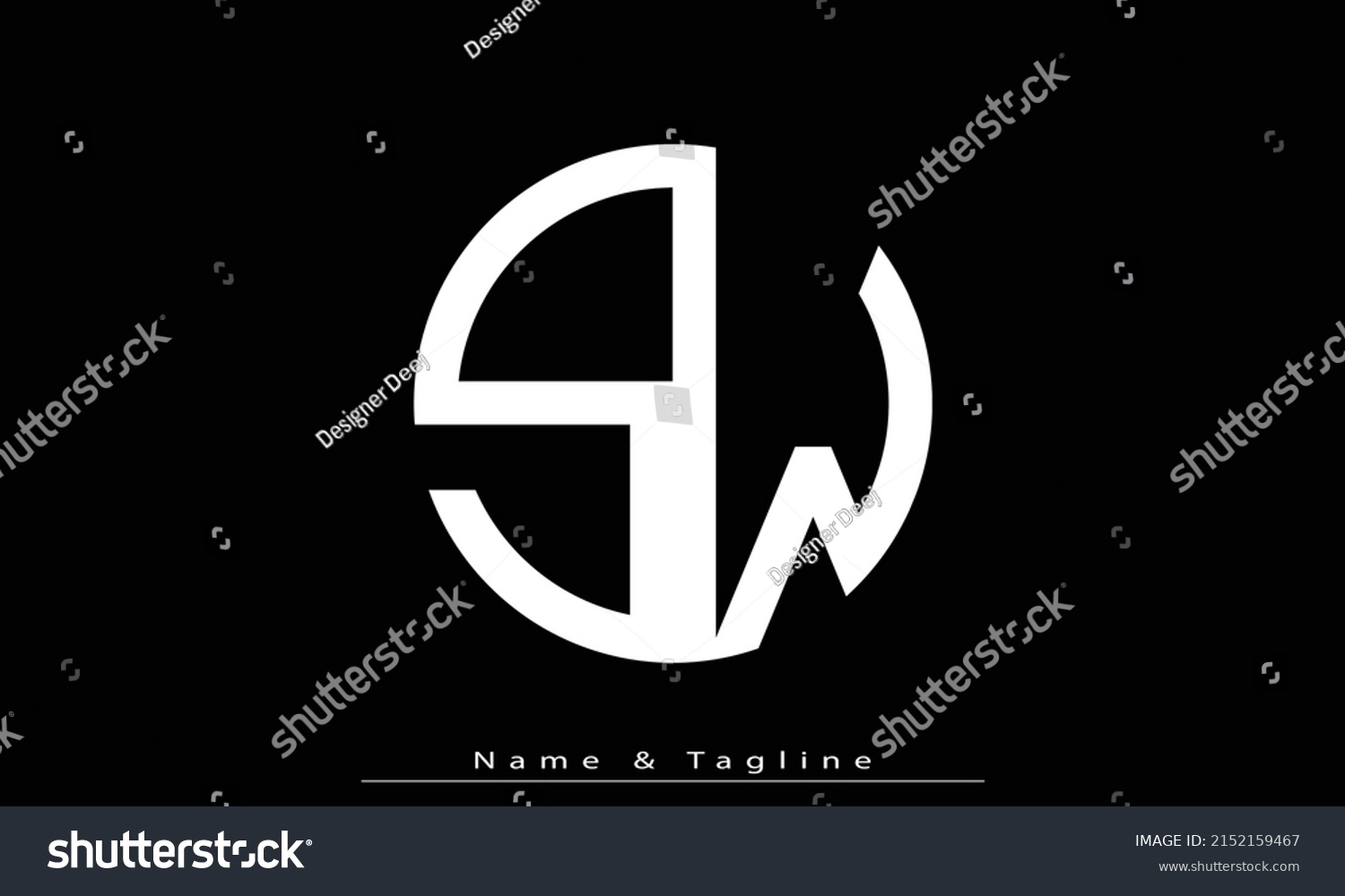 Alphabet Letters Initials Monogram Logo Sw Stock Vector (Royalty Free ...