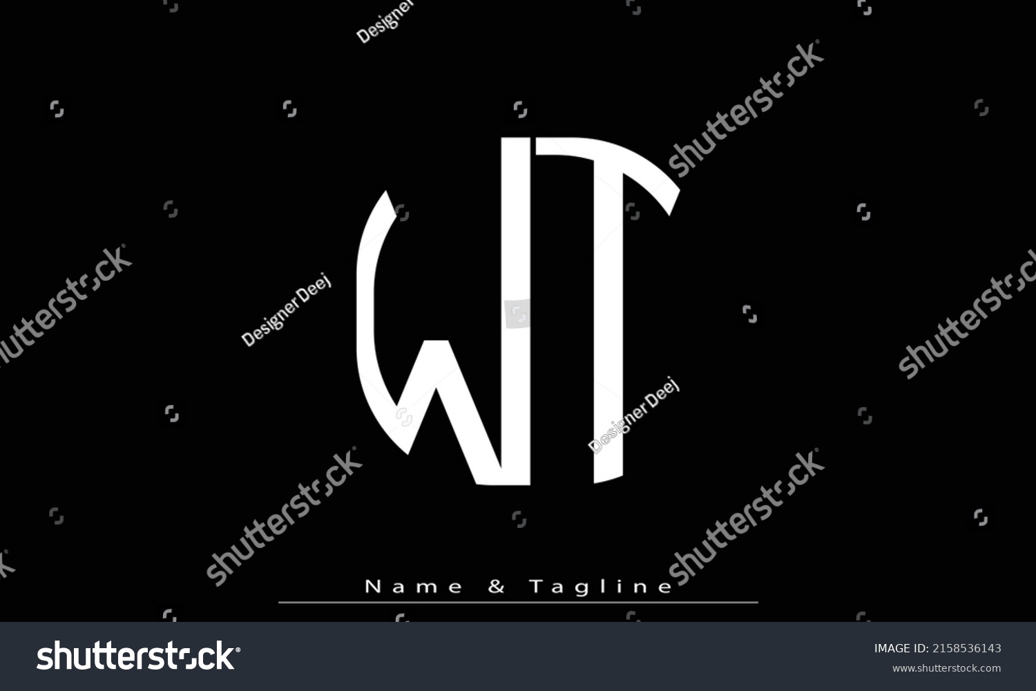 Alphabet Letters Initials Monogram Logo Wt Stock Vector (Royalty Free ...