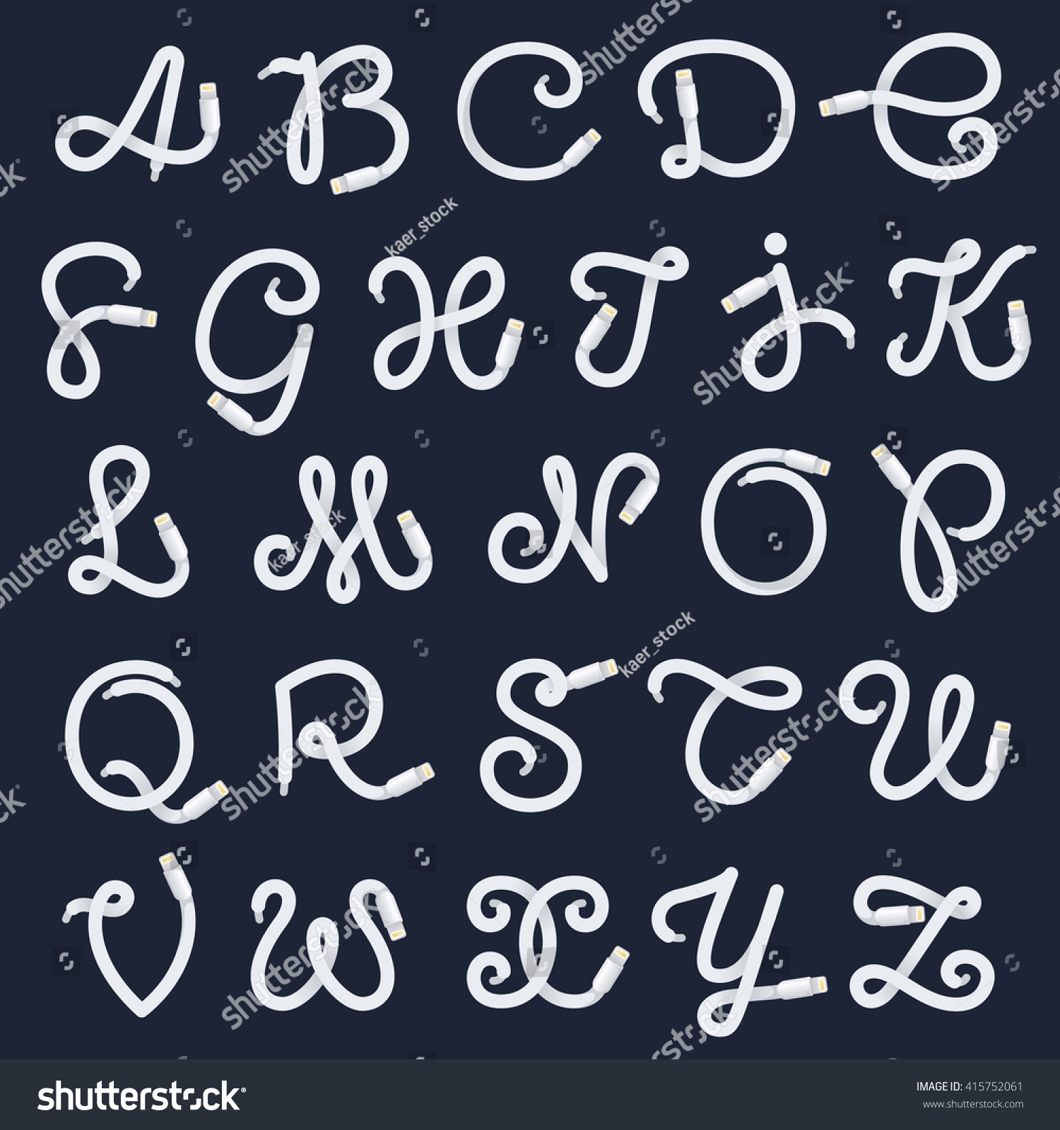 Alphabet Letters Logo Formed By Lightning Stock Vector (Royalty Free ...