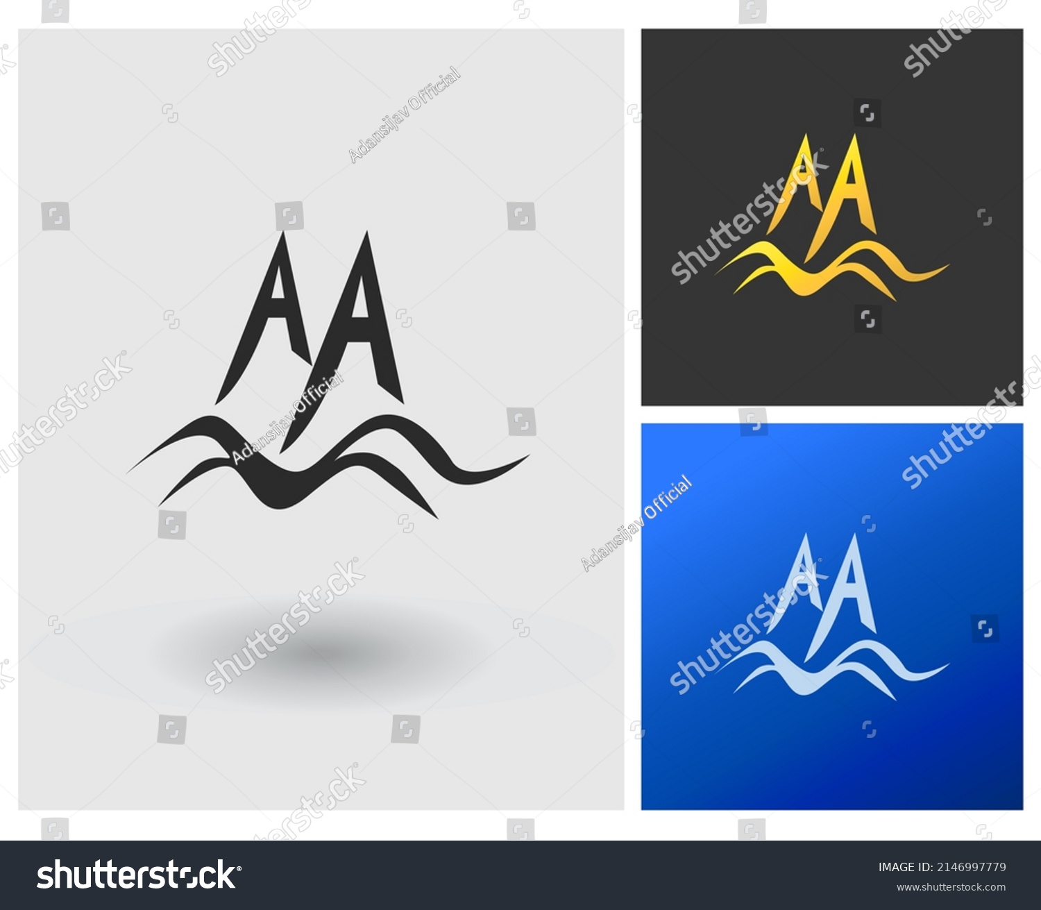 Alphabet Letters Monogram Icon Logo Aa Stock Vector (Royalty Free ...