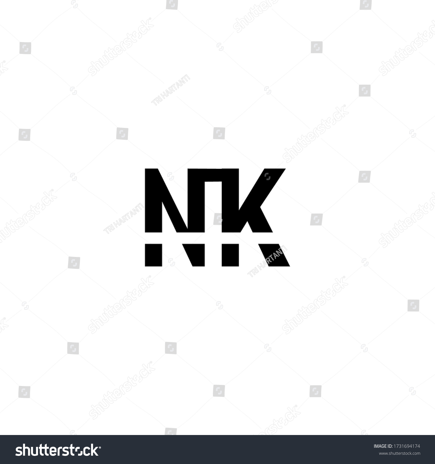 Alphabet NK New Logo Vector: Stock-Vektorgrafik (Lizenzfrei) 1731694174