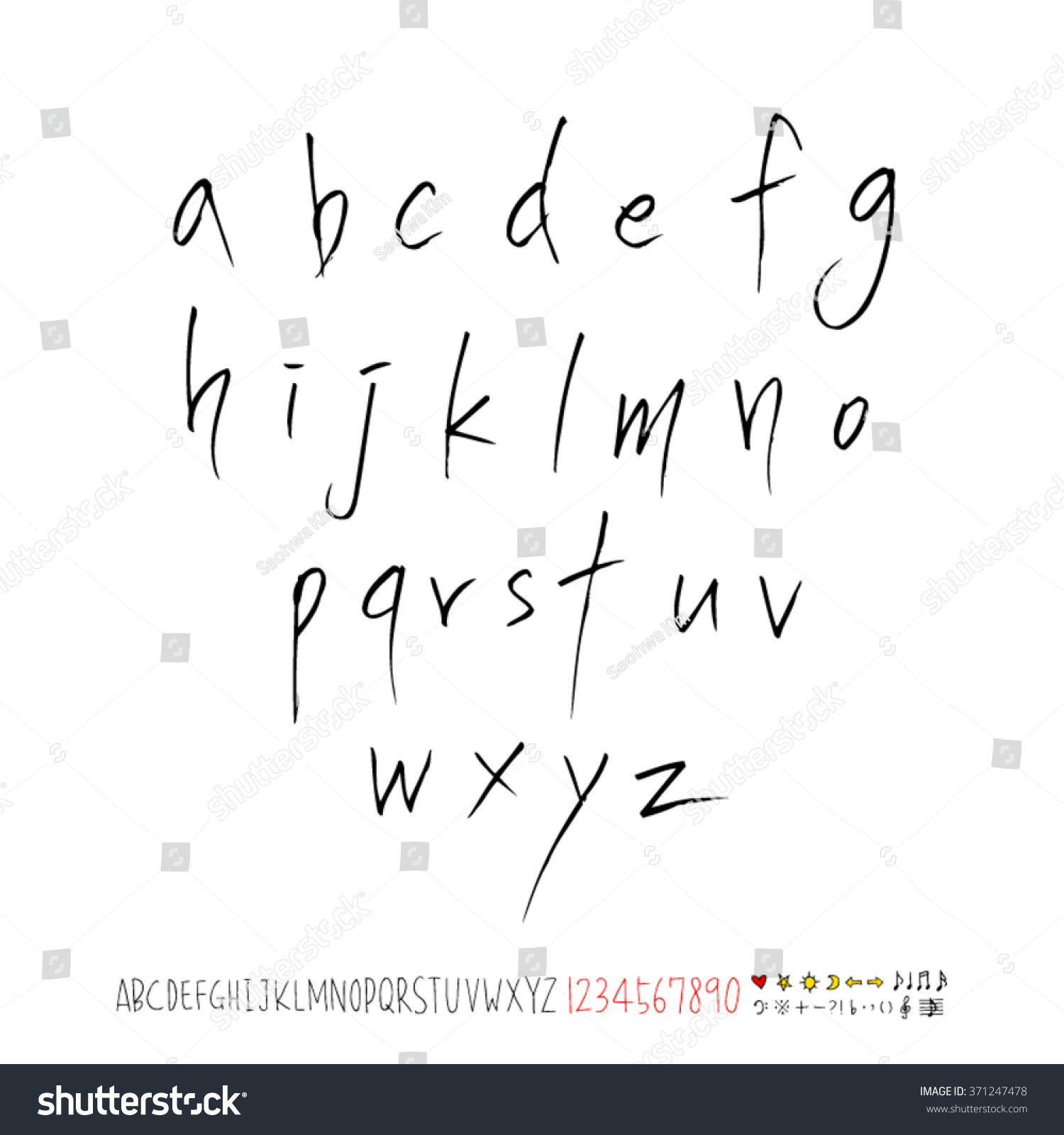 Alphabet Number Handwriting Vector Stock Vector (Royalty Free ...