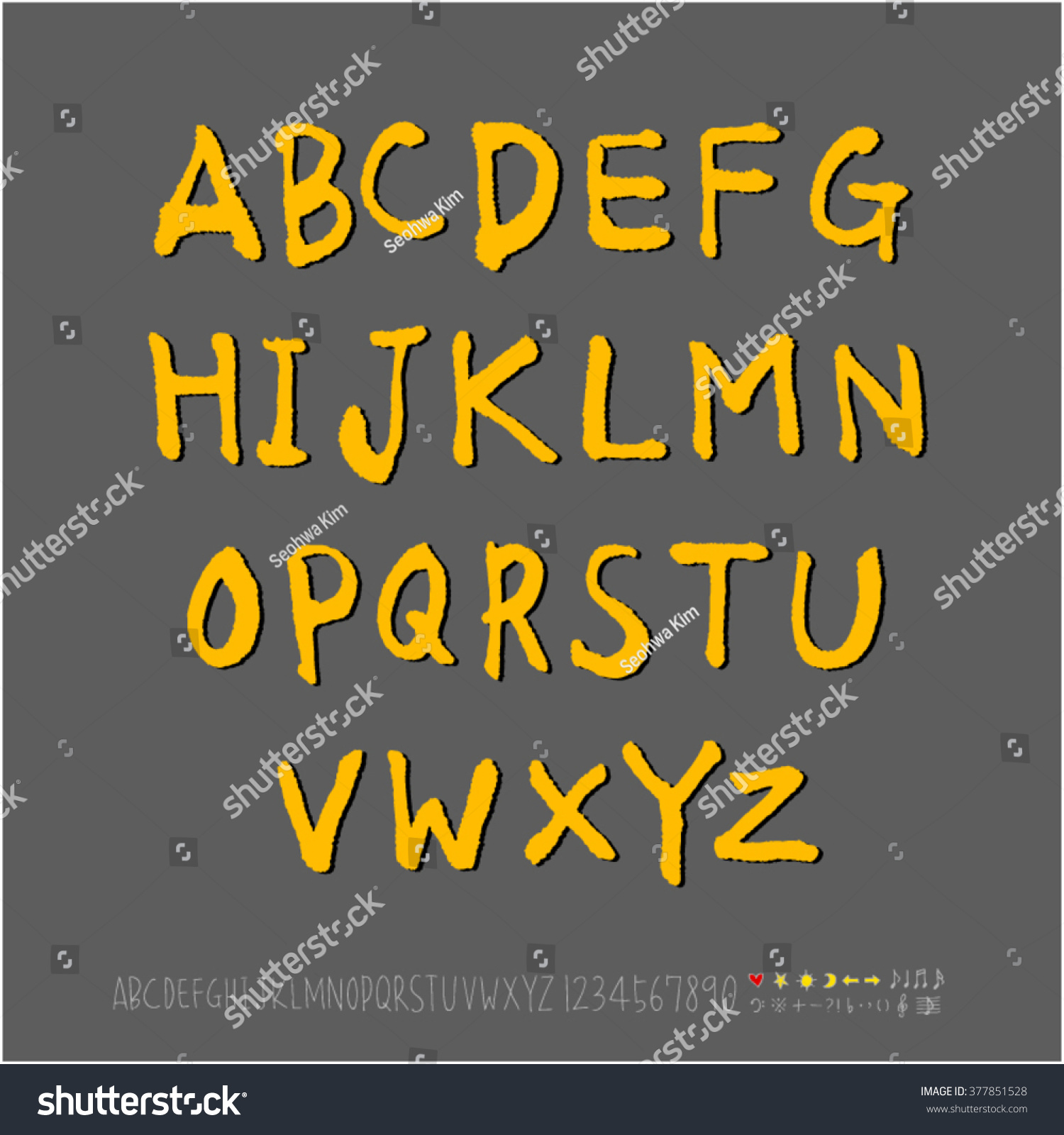 Alphabet Number Handwriting Vector: vector de stock (libre de regalías ...
