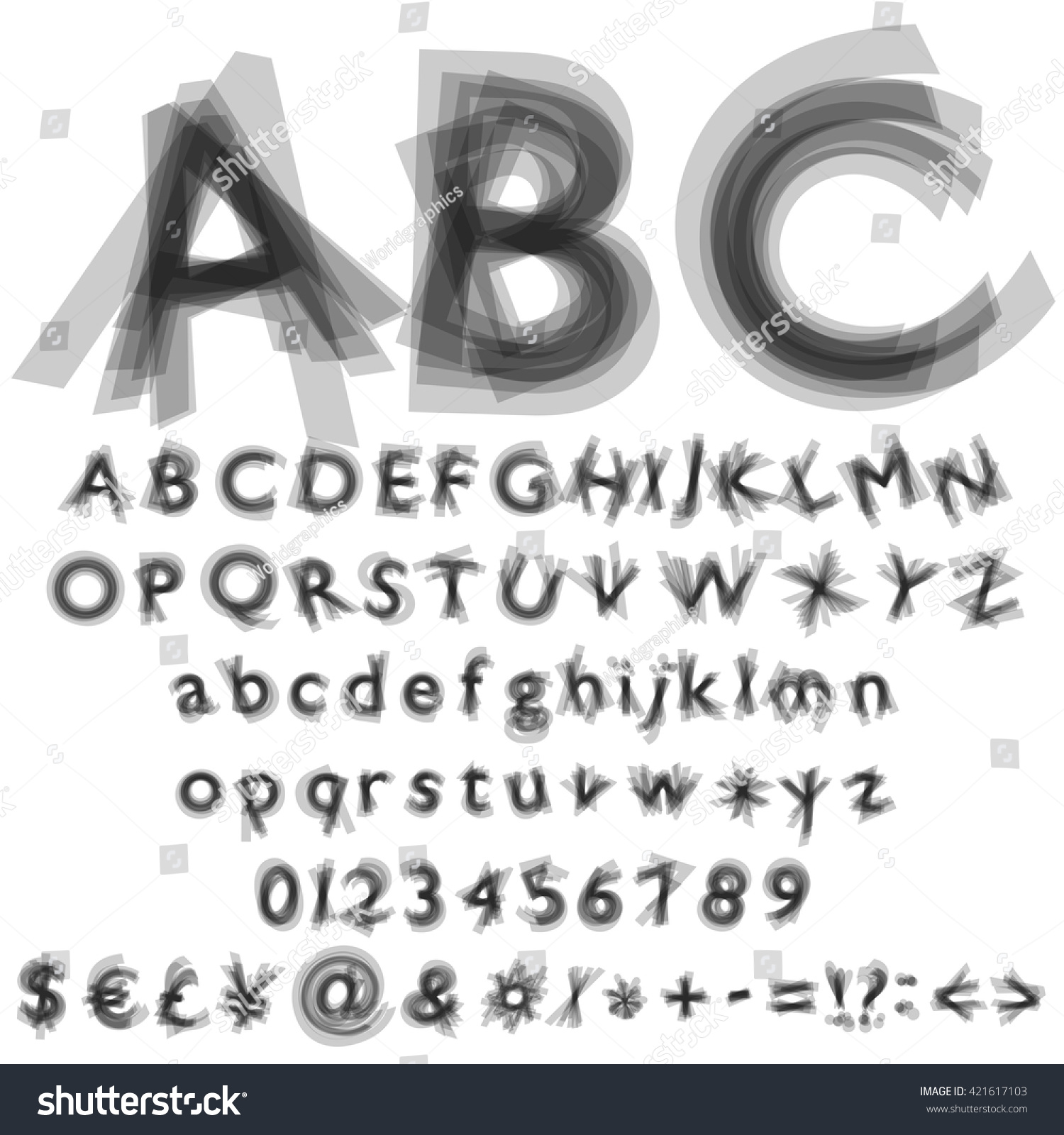 Alphabet Signs Vector Typography Set Stock Vector (Royalty Free) 421617103