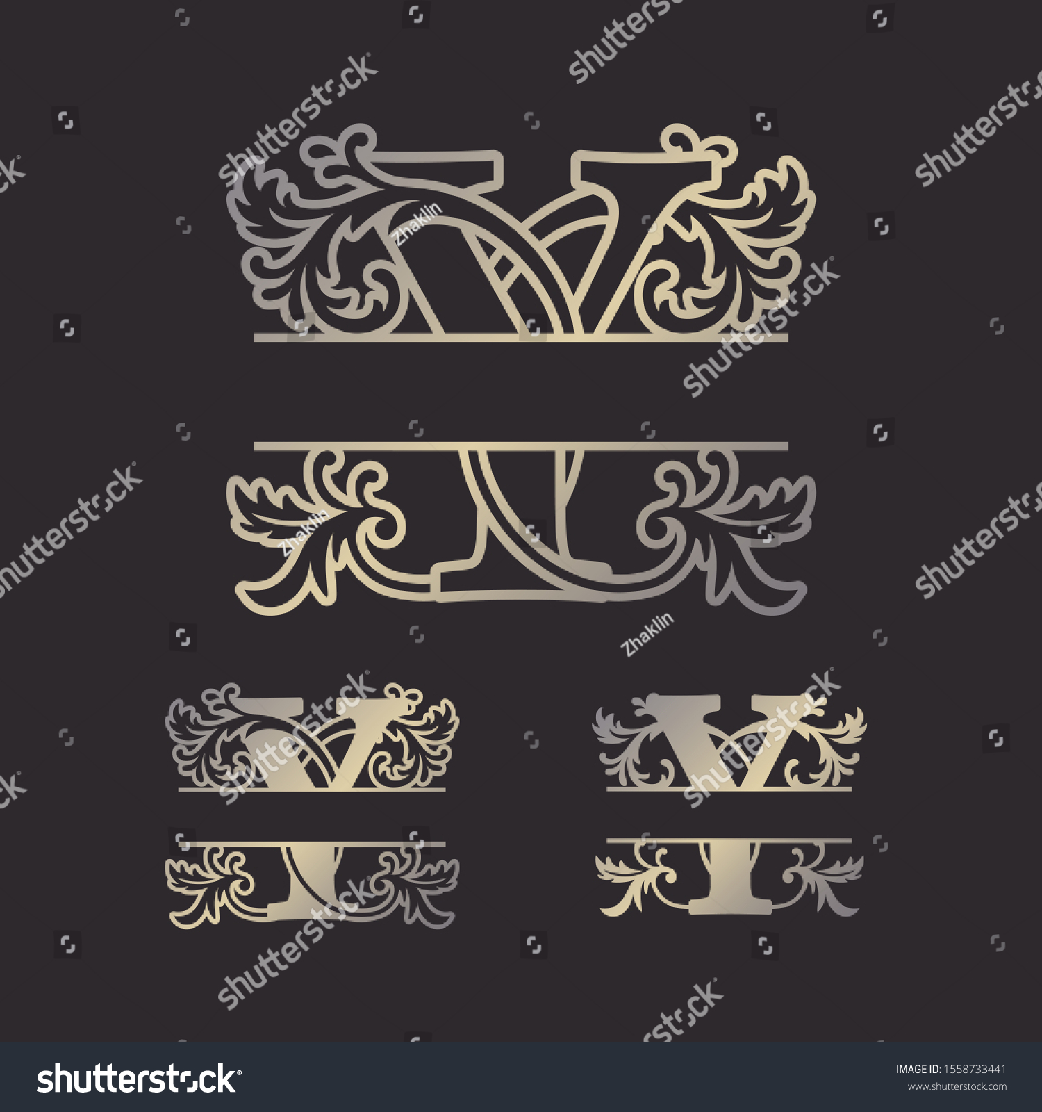 Alphabet Split Monograms Split Letter Monogram Stock Vector (Royalty ...