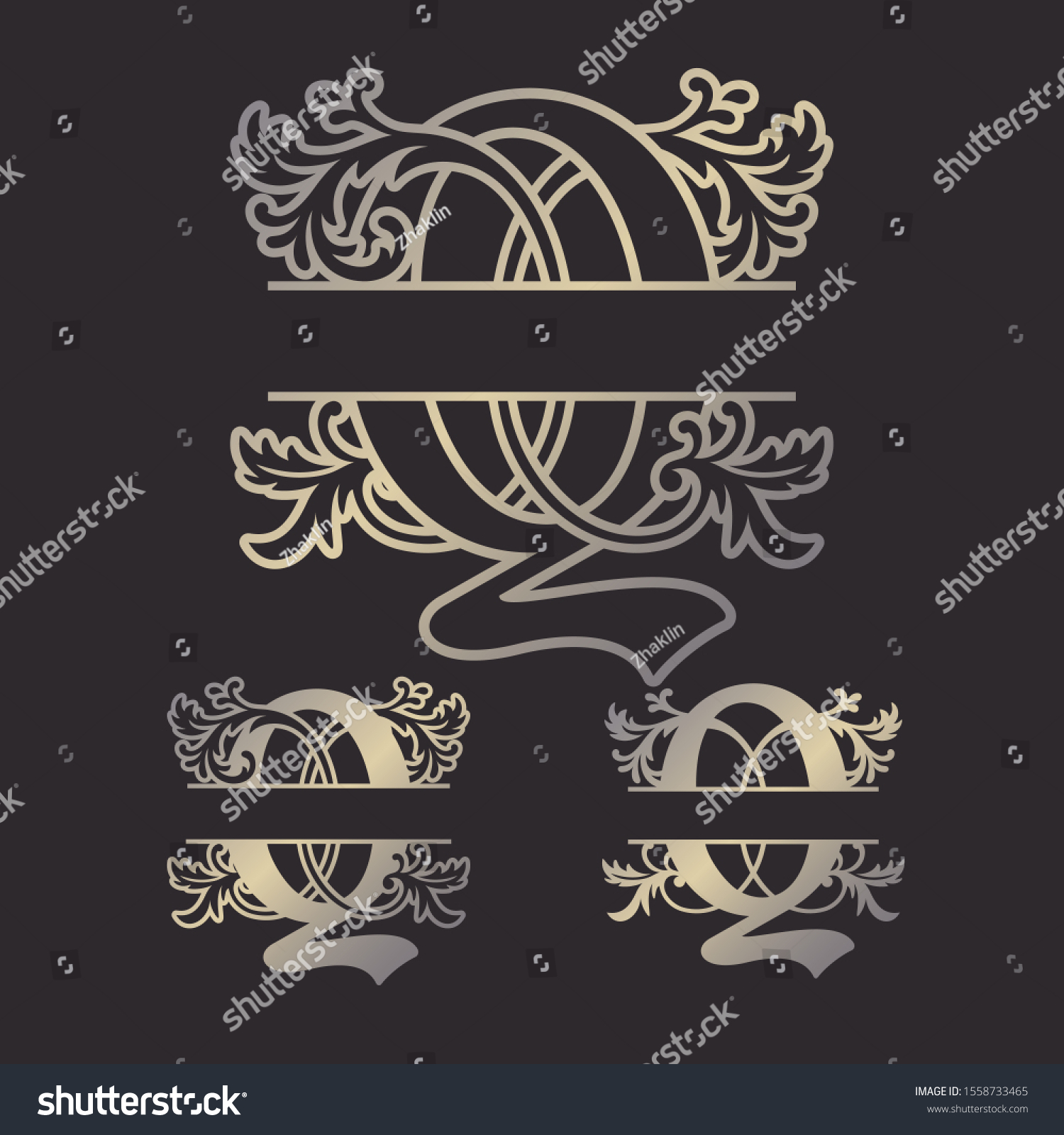 Alphabet Split Monograms Split Letter Monogram Stock Vector (Royalty ...