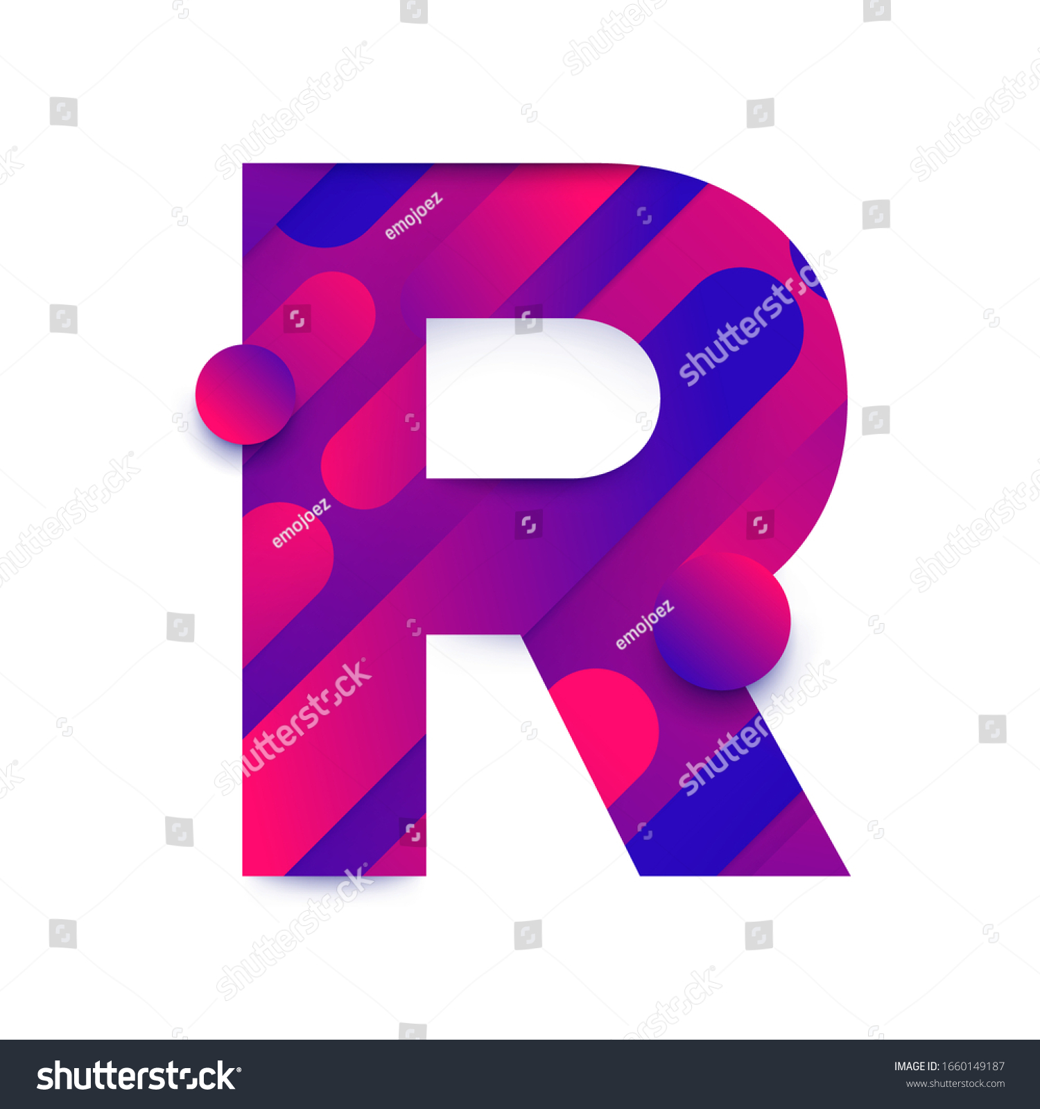 Alphabet Type R Typeface Abstract Gradient 库存矢量图（免版税）1660149187 ...