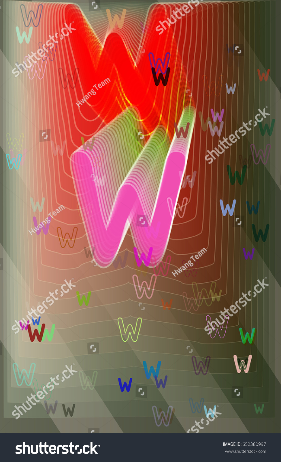 Alphabet W Template Art Stock Vector (Royalty Free) 652380997 ...