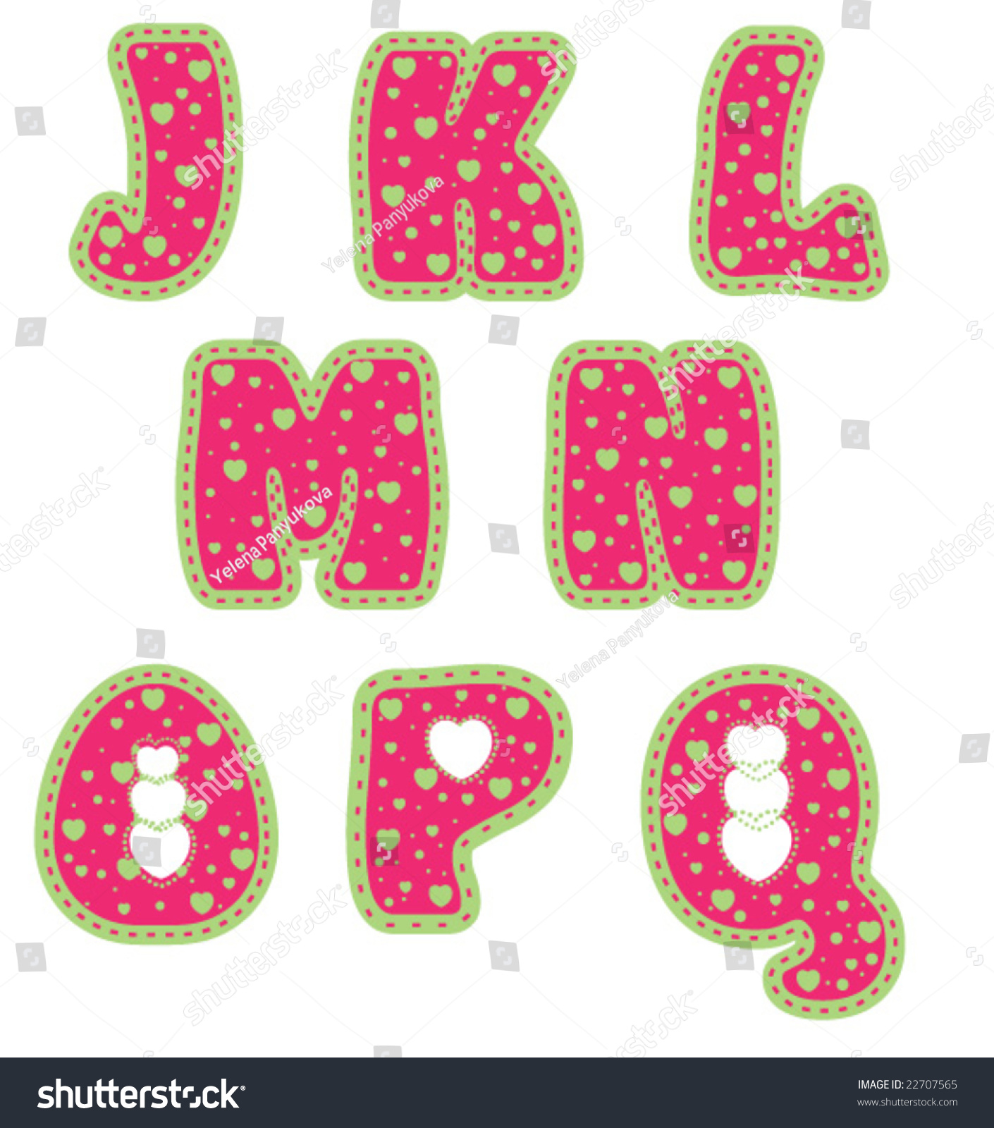 Alphabet With Hearts Stock Vector Illustration 22707565 : Shutterstock