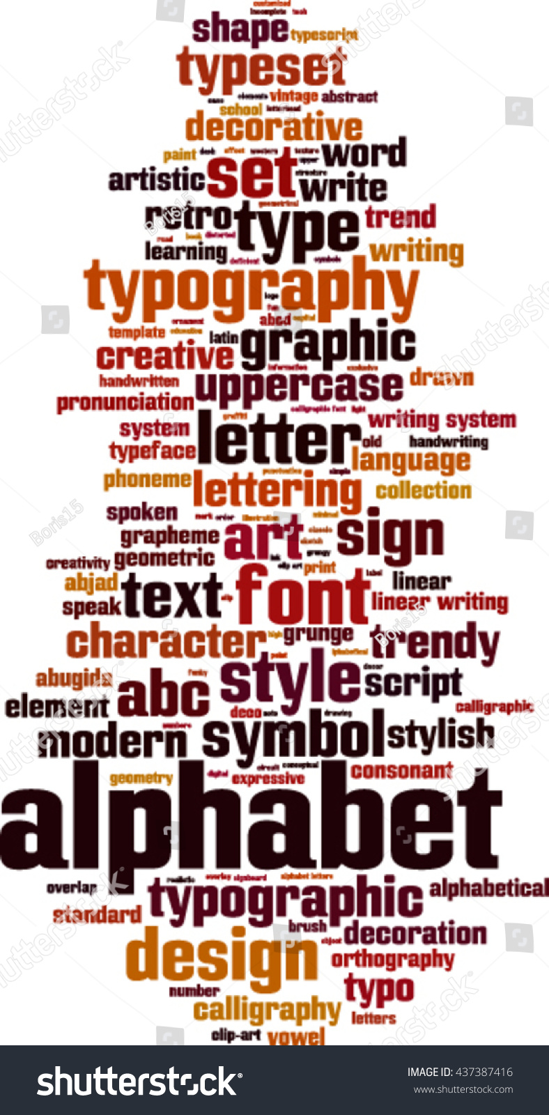 Alphabet Word Cloud Concept Vector Illustration Stock Vector (Royalty ...