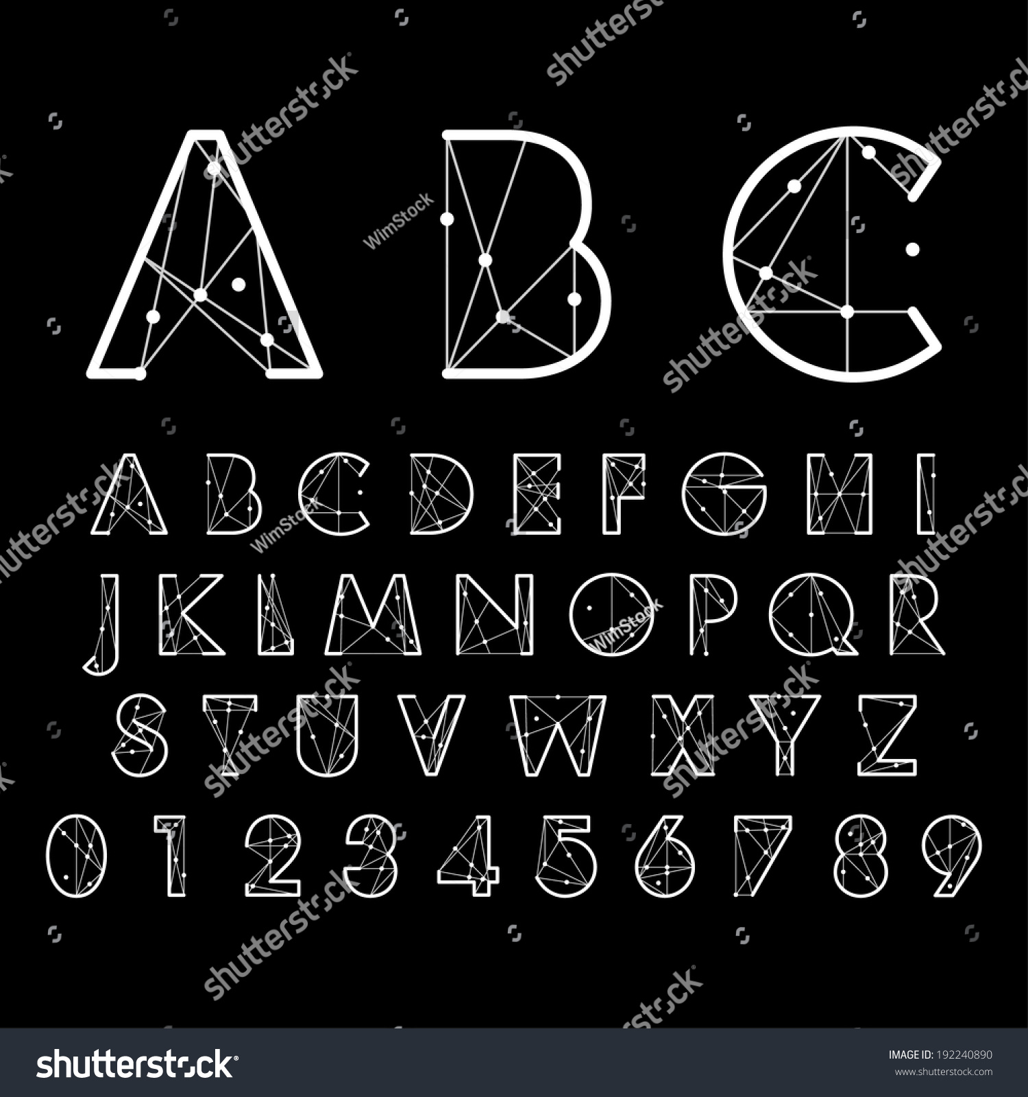 Alphabetic Fonts Numbers Stock Vector (Royalty Free) 192240890