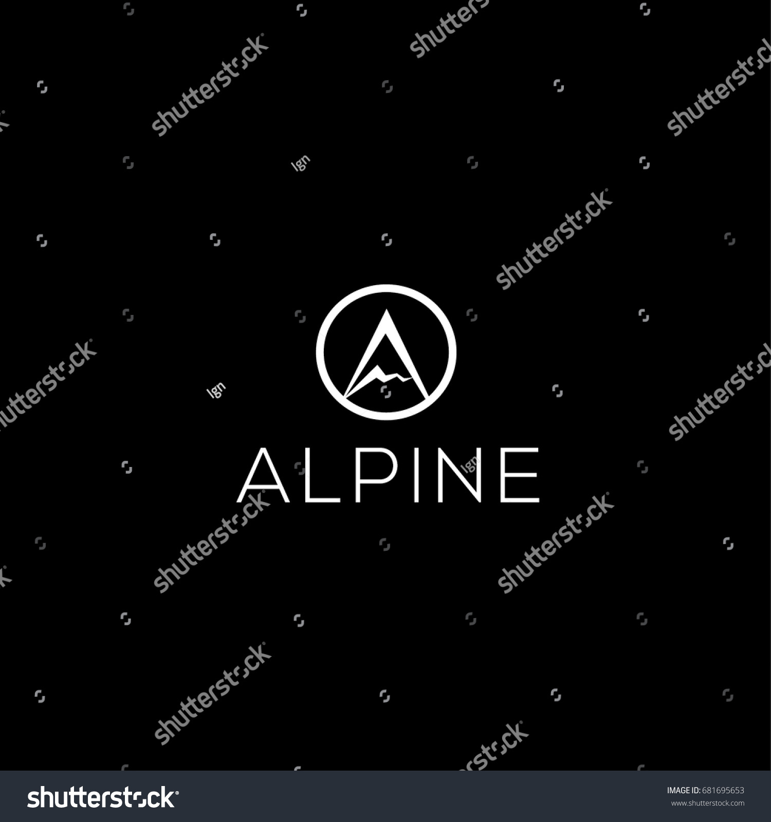 Alpine Vector Logo Mountain Brand Identity Stock Vector (Royalty Free ...