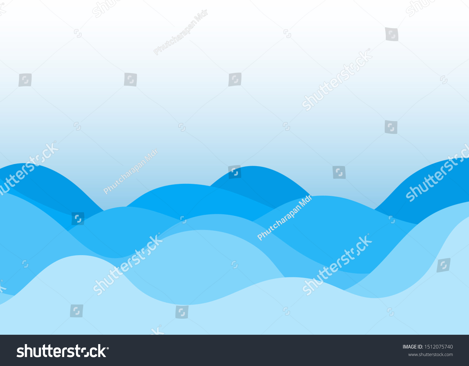 「Alternating Blue Ocean Wave Pattern Abstract」のベクター画像素材（ロイヤリティフリー ...