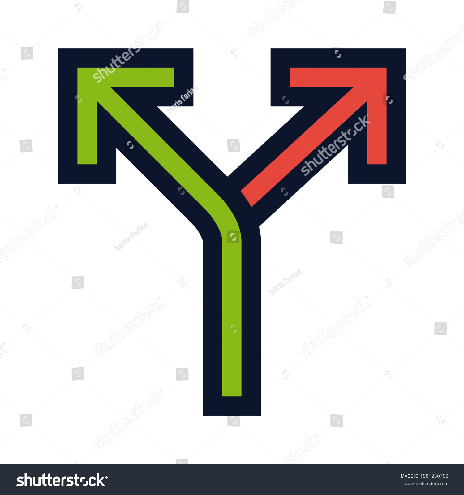 Alternatives Arrows Simple Vector Color Icon: เวกเตอร์สต็อก (ปลอดค่า ...