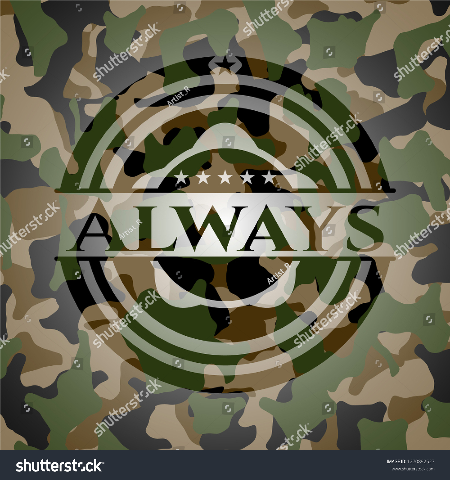 Always Camouflaged Emblem Stock Vector (Royalty Free) 1270892527 ...