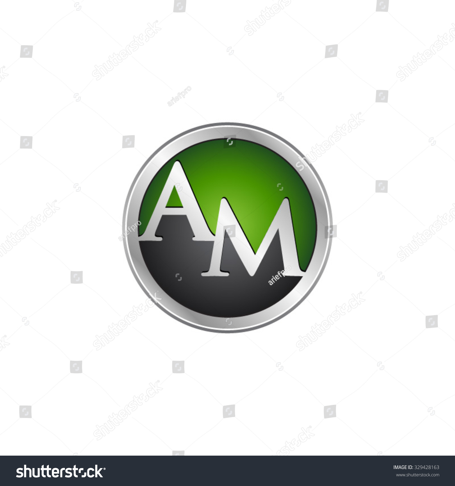 Initial Circle Logo Green Stock Vector (Royalty Free) 329428163 ...