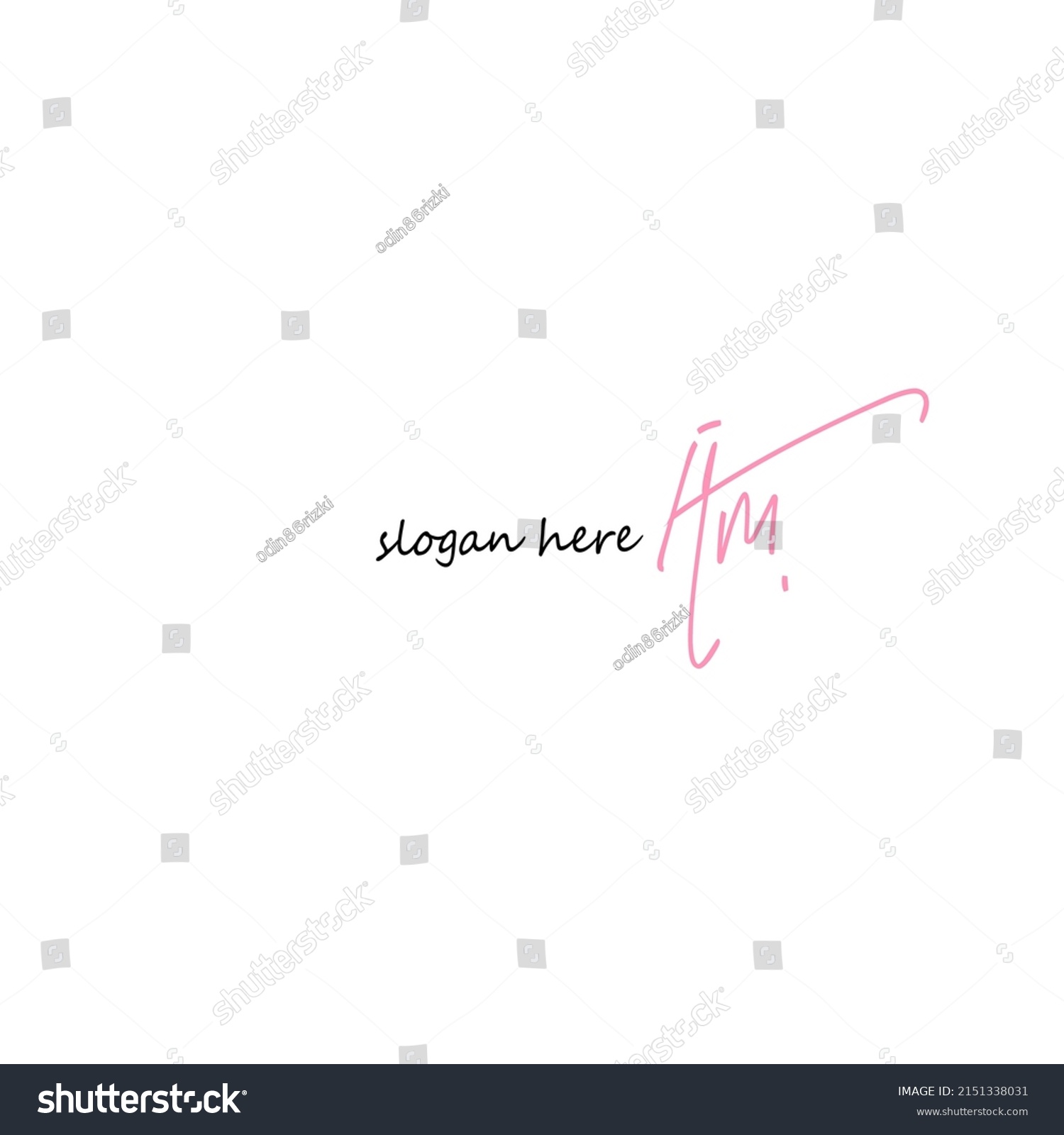 Slogan Here Initial Handwriting Logo Vector Stock Vector (Royalty Free ...
