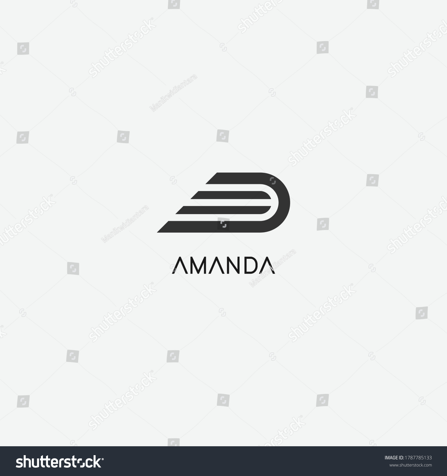 Amanda Creative Logo Initial M N Stock Vector (Royalty Free) 1787785133