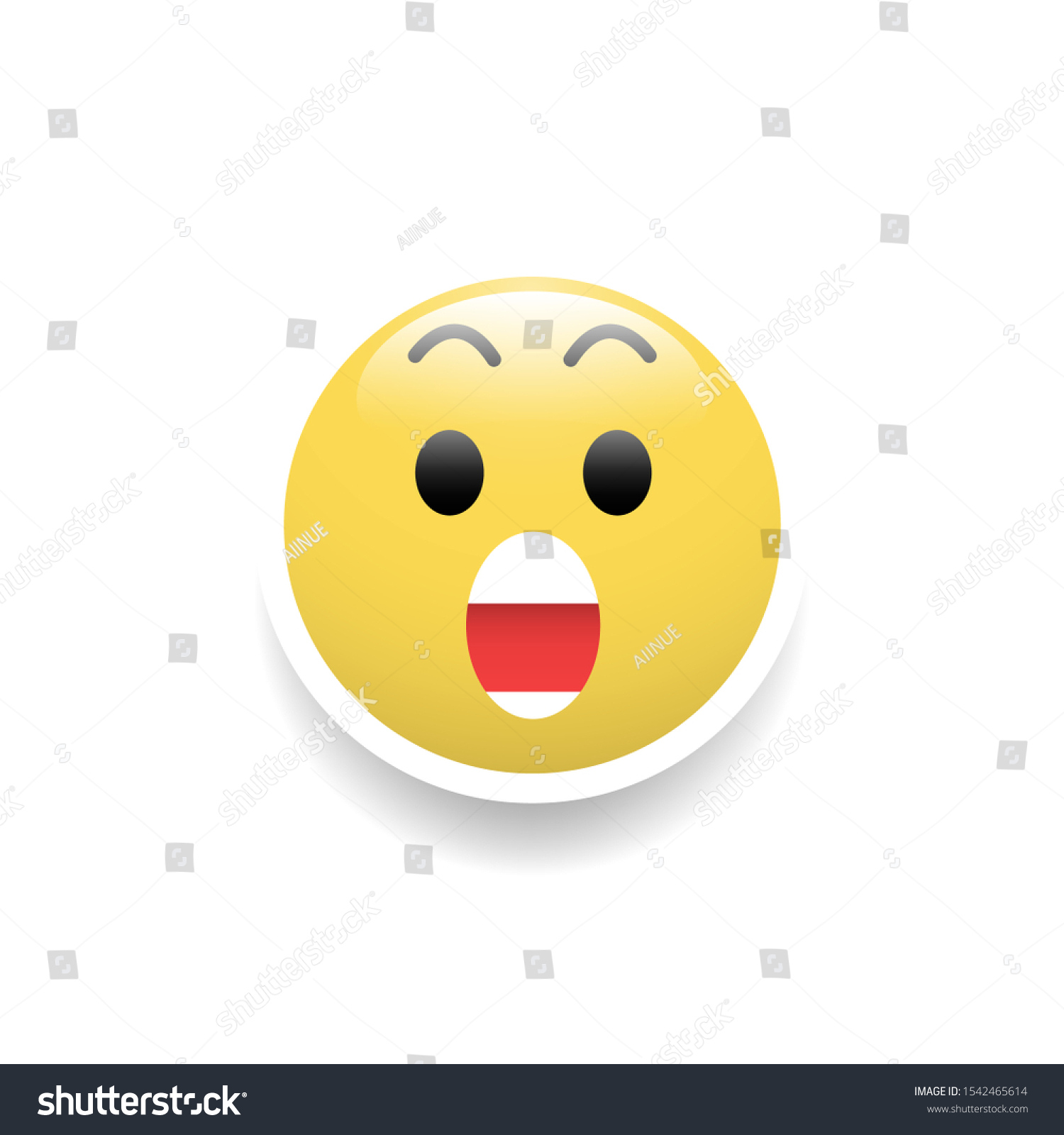 Amazed Face Emoticonvector Illustration Stock Vector (Royalty Free ...